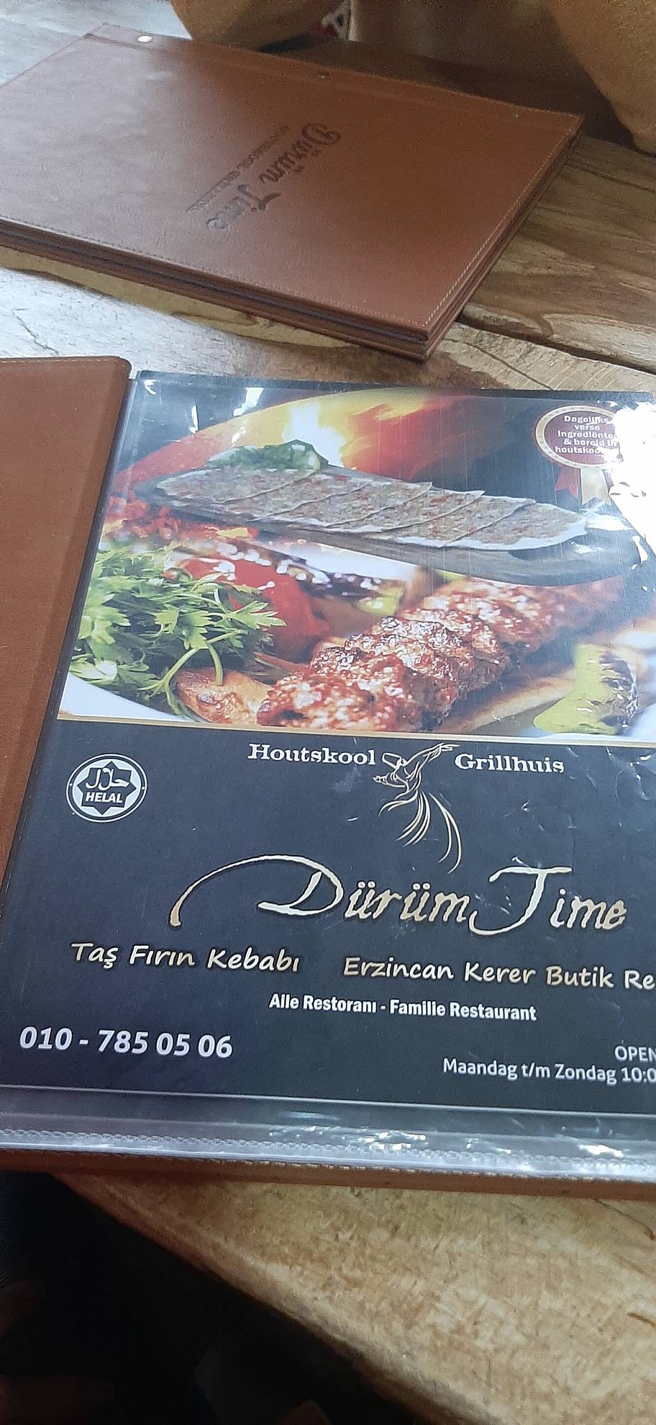 Menu at Durum Time, Rotterdam