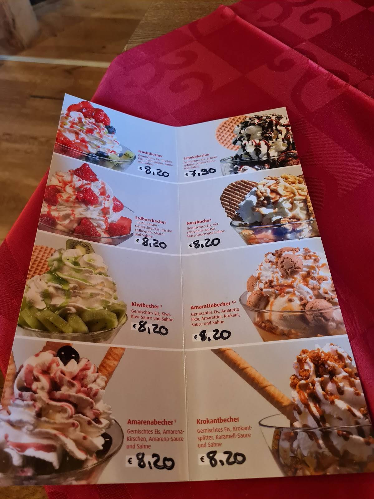 Speisekarte von EIS-CAFE zum Schafstall, Roßdorf
