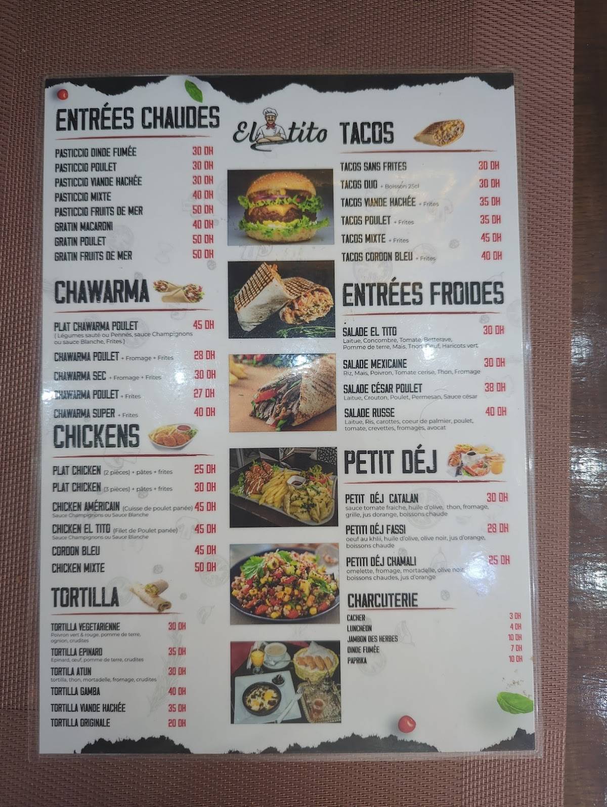 Speisekarte von EL TITO restaurant, Casablanca