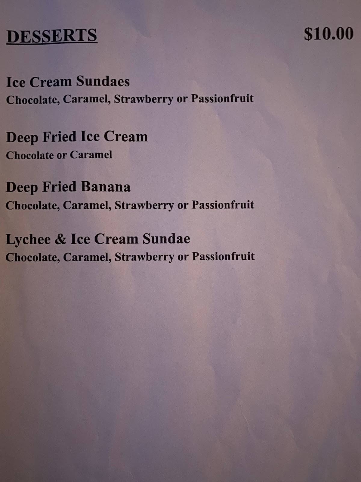 Menu at Eastern Egret Restaurant, Waikanae