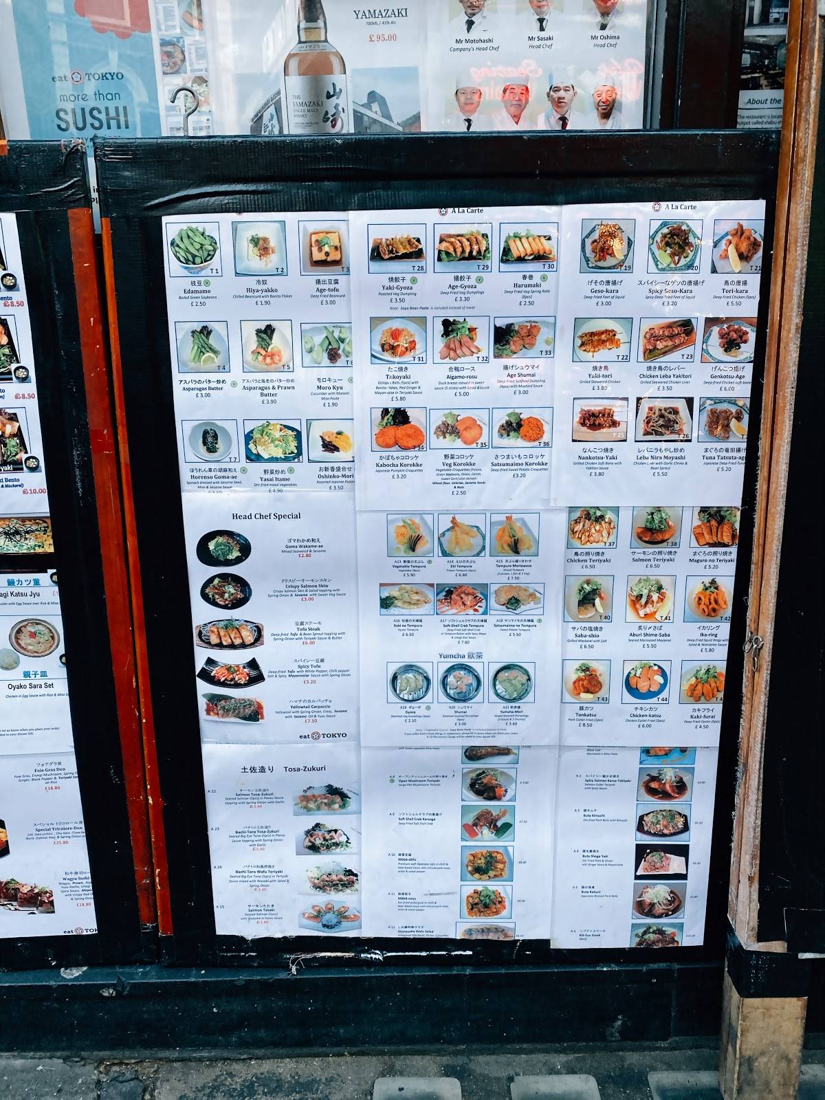 Menu at Eat Tokyo (Soho) restaurant, London, 16 Old Compton St