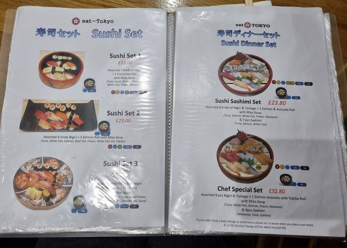 Menu at Eat Tokyo (Soho) restaurant, London, 16 Old Compton St