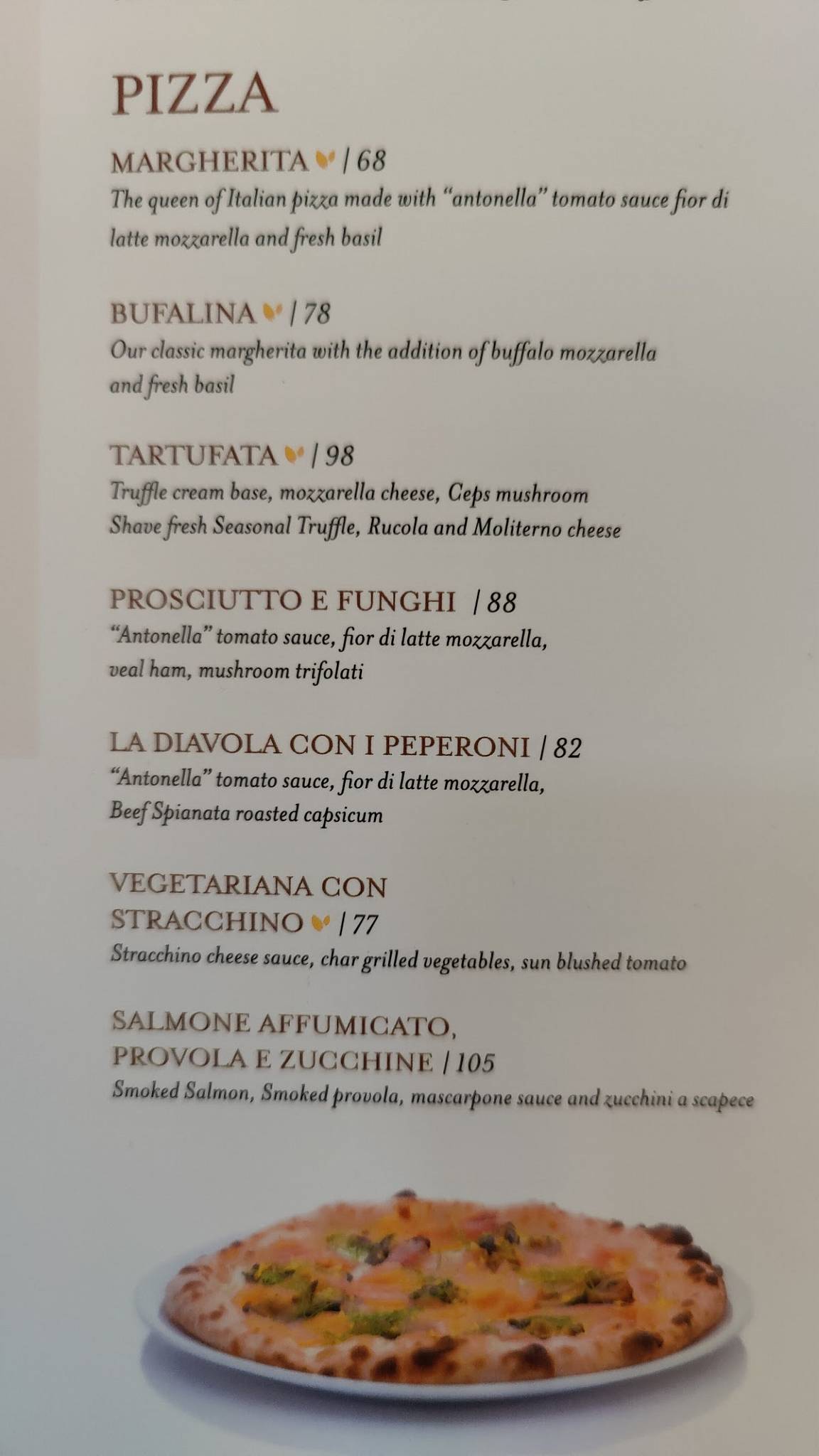 Carta del restaurante Eataly at The Beach Dubai, Dubai