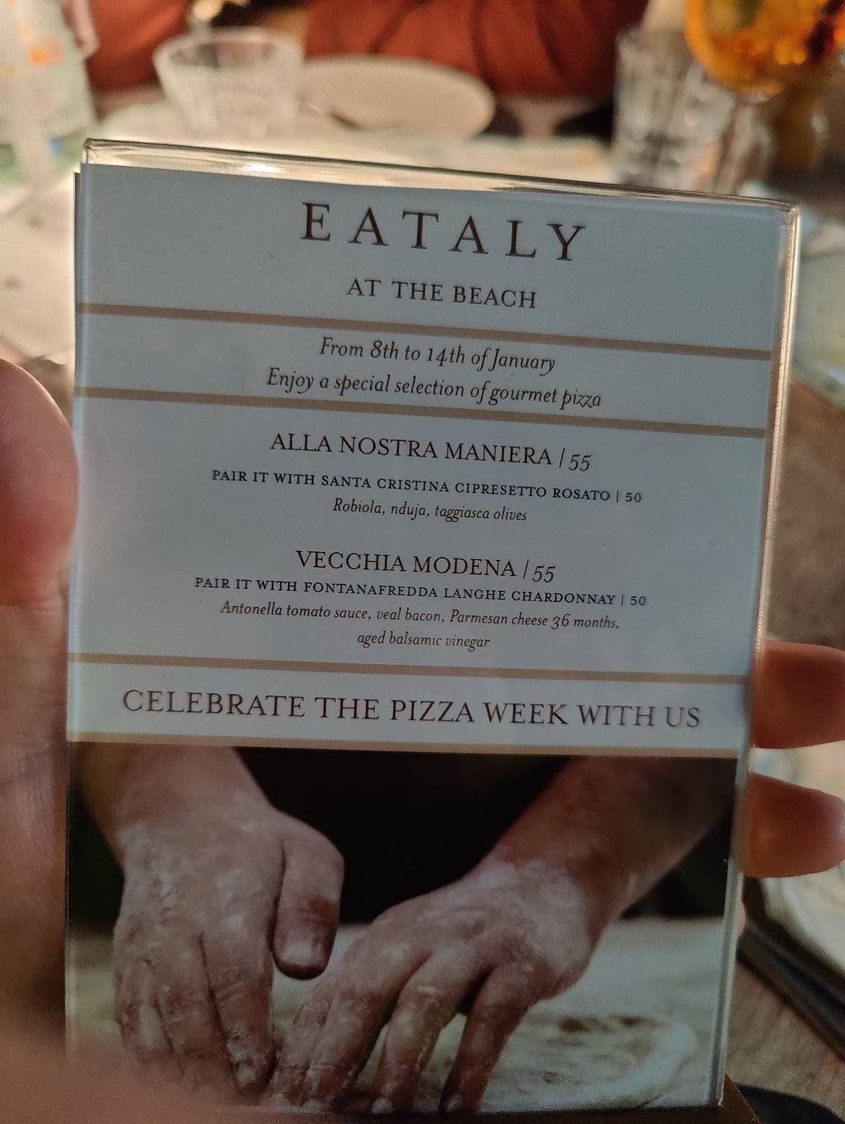 Carta del restaurante Eataly at The Beach Dubai, Dubai