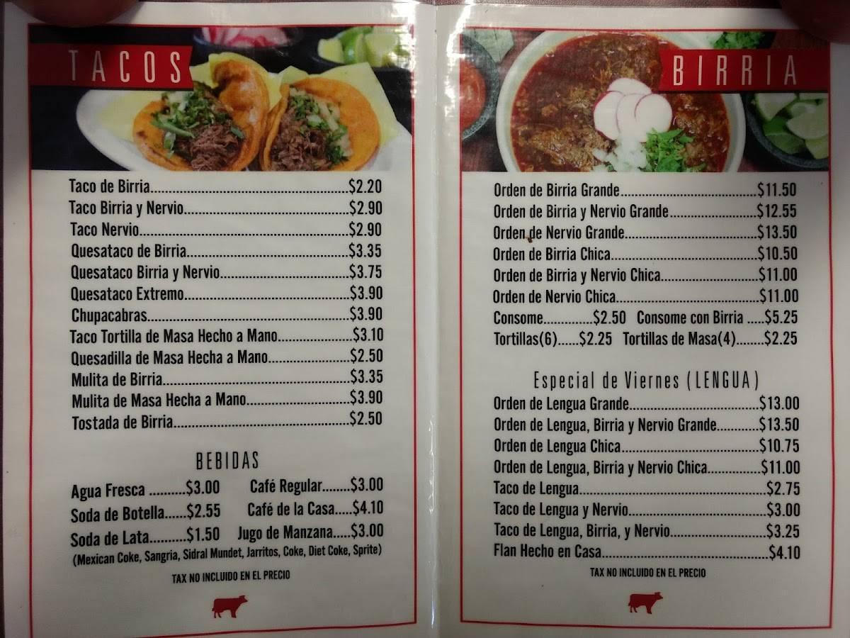 Menu at Ed Fernandez Restaurant Birrieria, San Diego