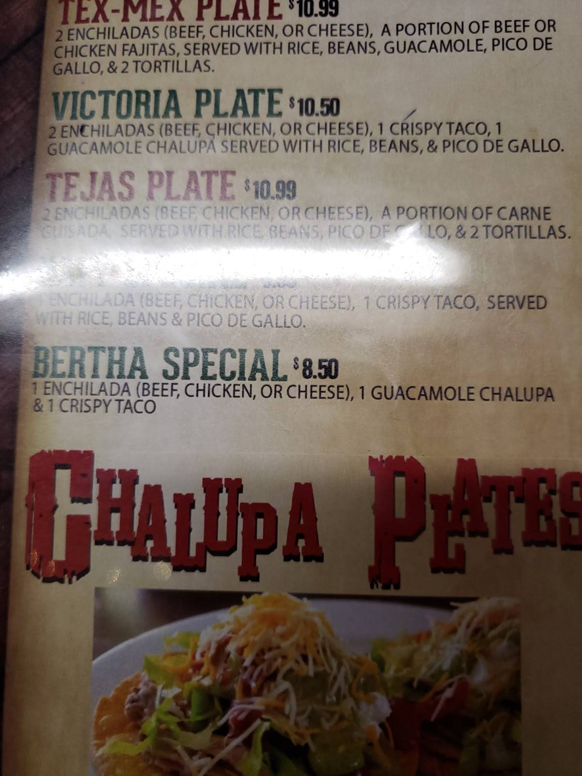 Menu at Pinto Bean restaurant, Edna