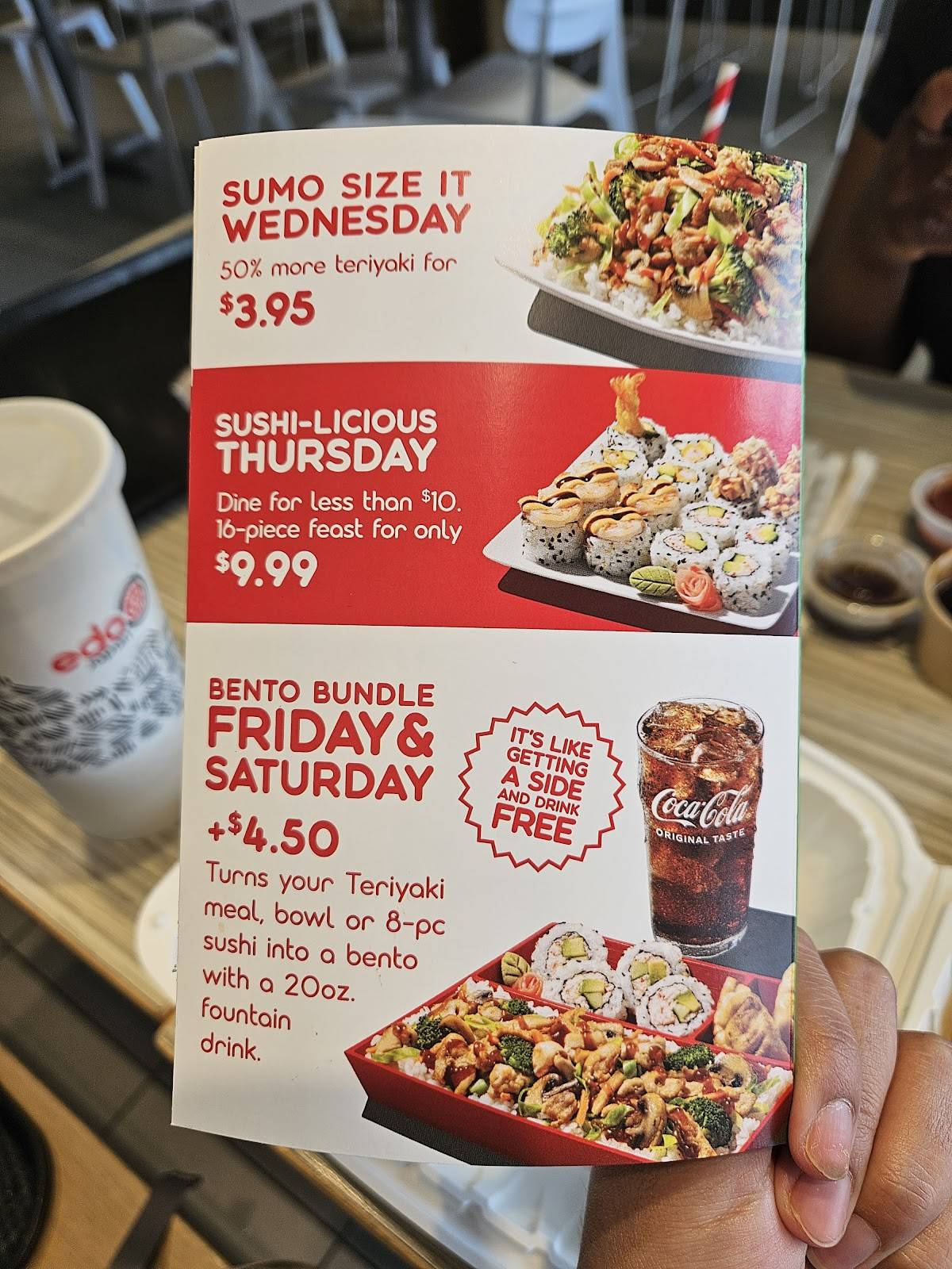 Carta de comida rápida Edo Japan, Mississauga, Mavis Rd #2A