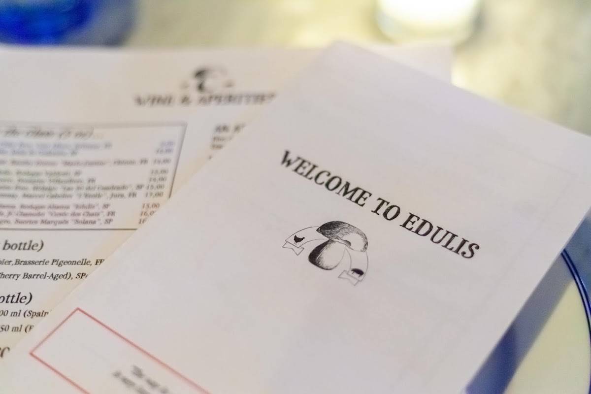 Menu at Edulis Restaurant, Toronto, 169 Niagara St