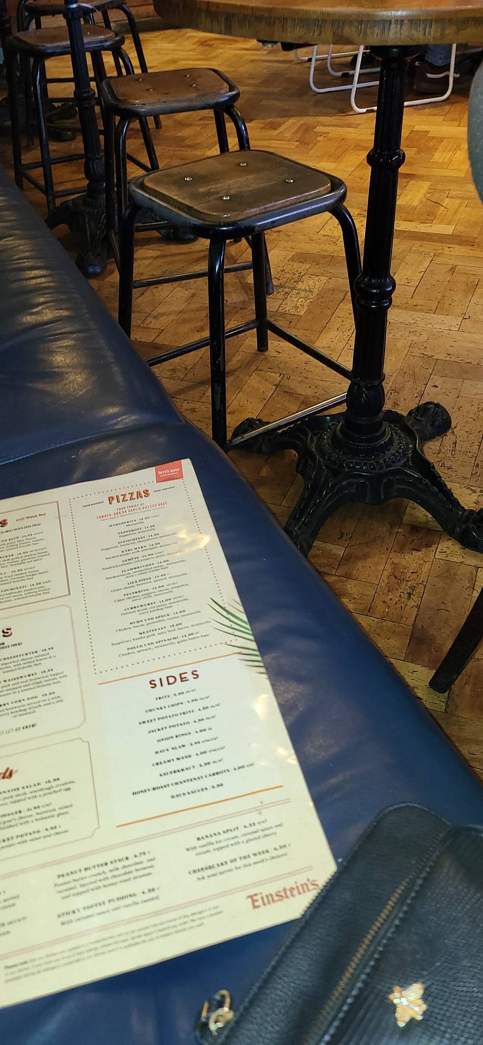 Menu at Einstein's pub & bar, Chesterfield