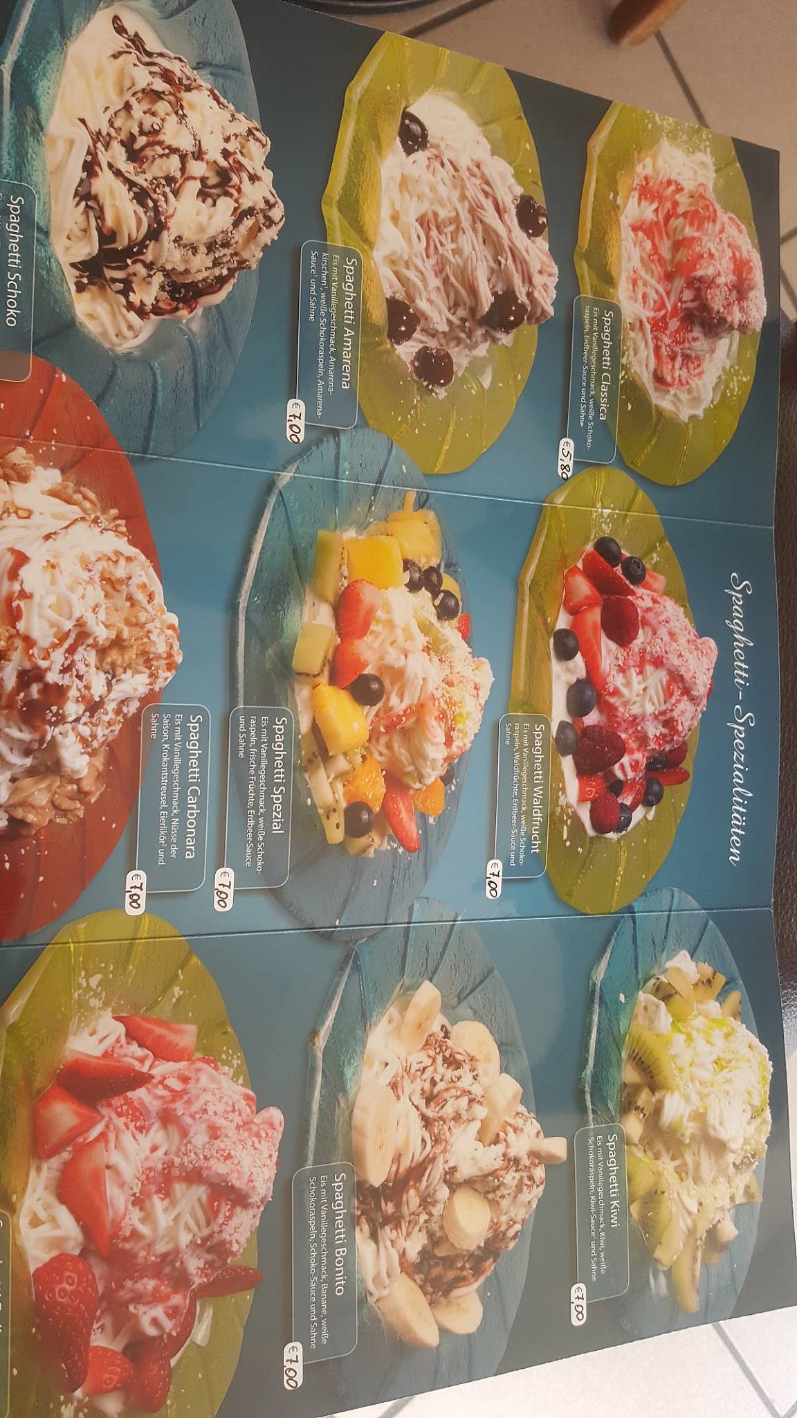 Speisekarte von Eiscafé Portofino cafe, Mainz