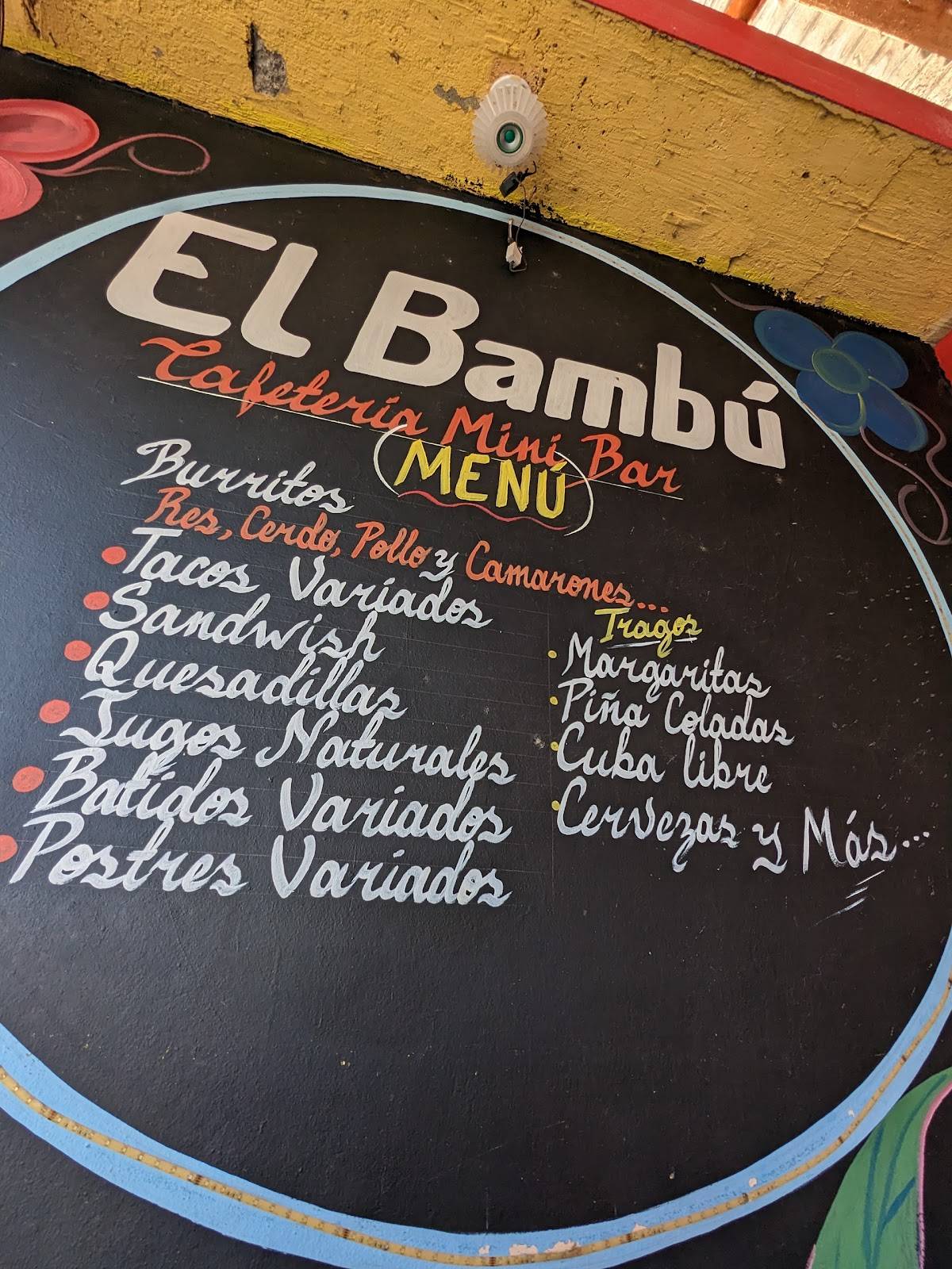 Menu at El Bambú Cafe y Mini Bar, Dominicana