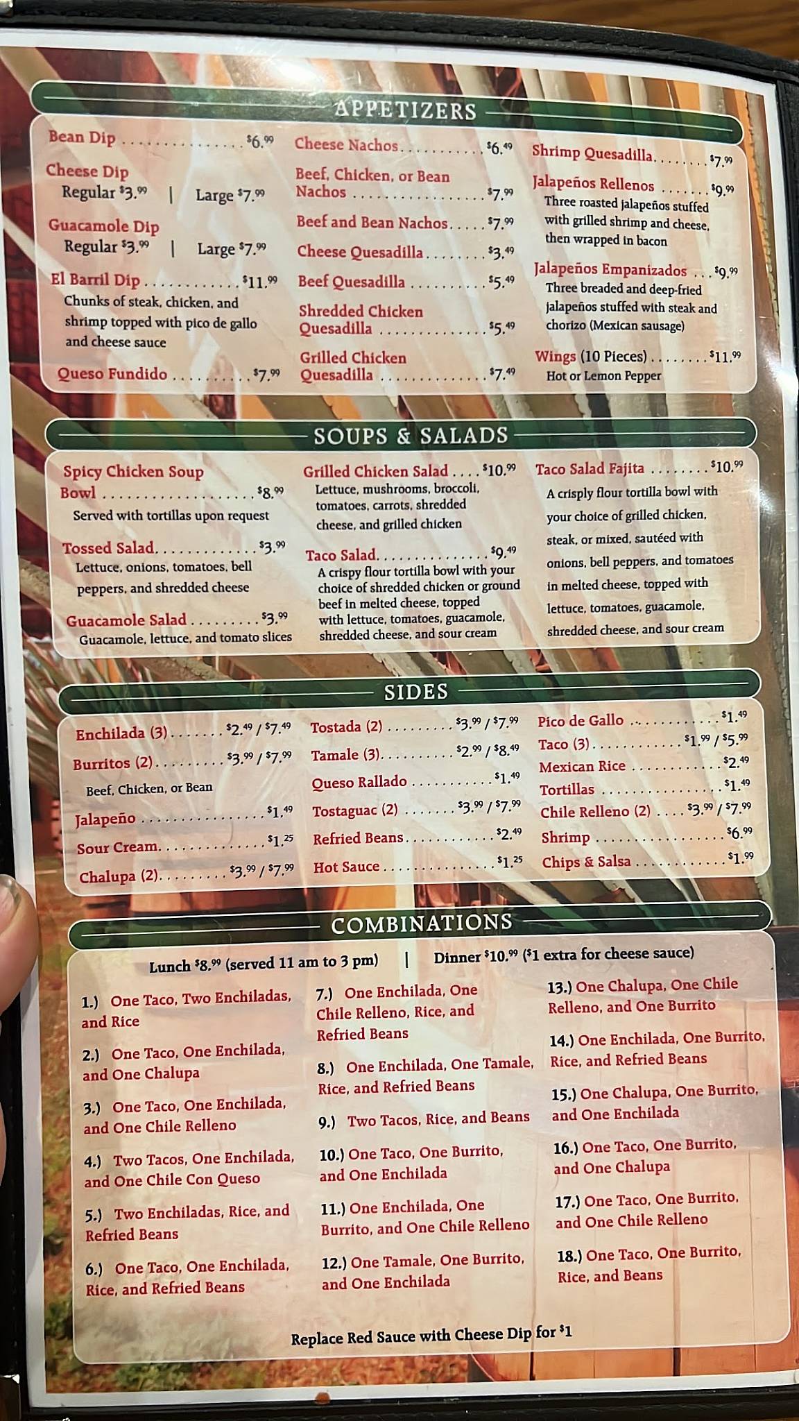 Menu at El Barril Mexican Grill, Maryville
