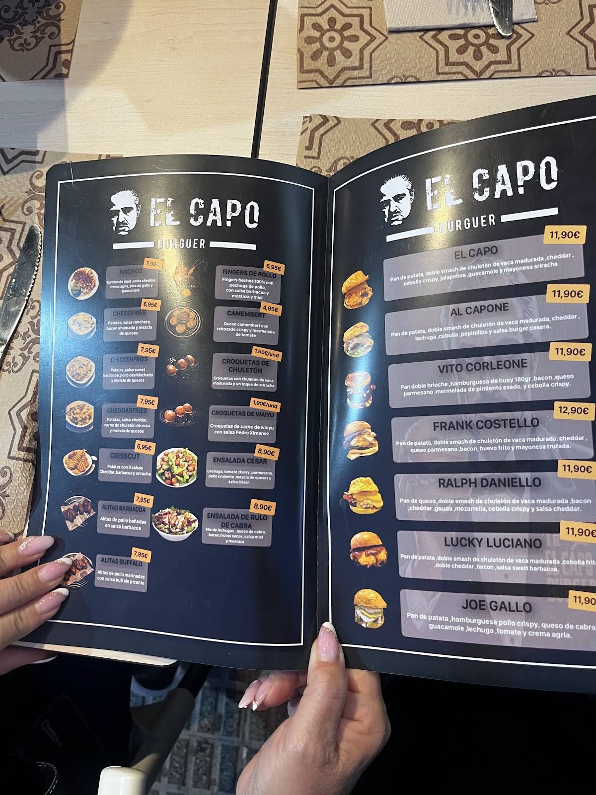 Carta del restaurante El Capo burger, Churra