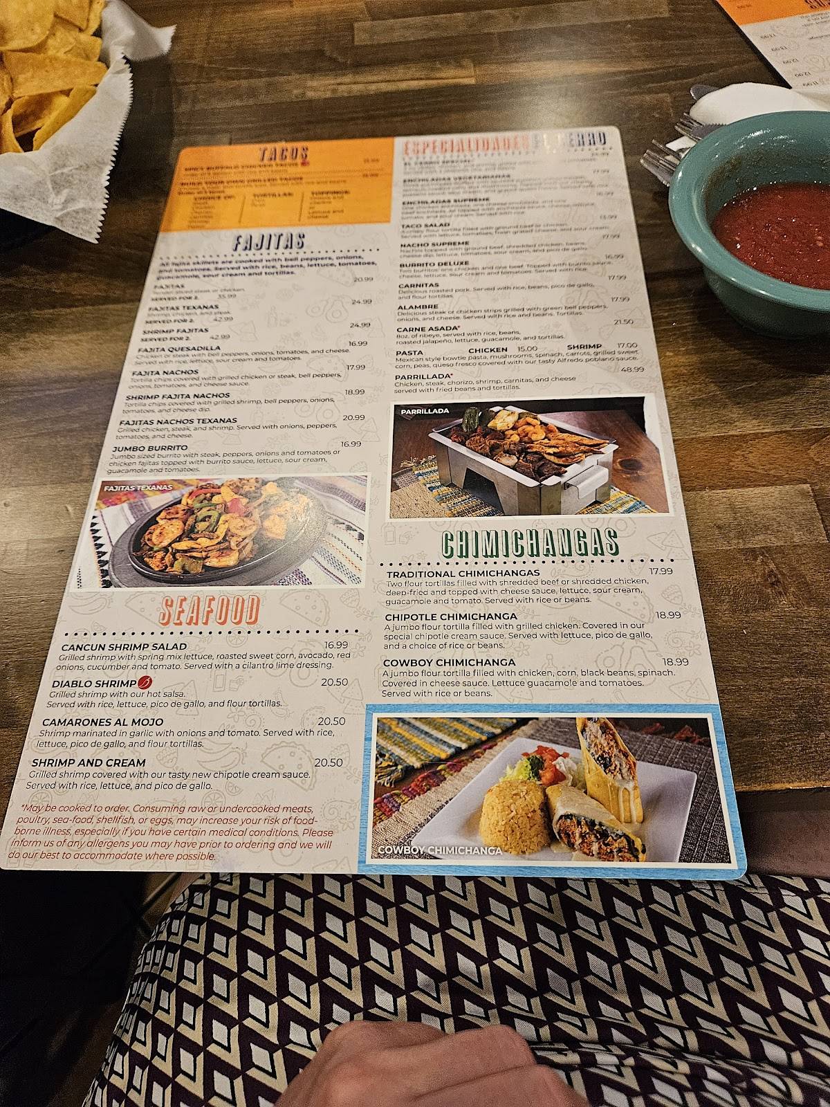 Menu at El Cerro Mexican Bar & Grill, North Myrtle Beach, 516 Hwy 17 N