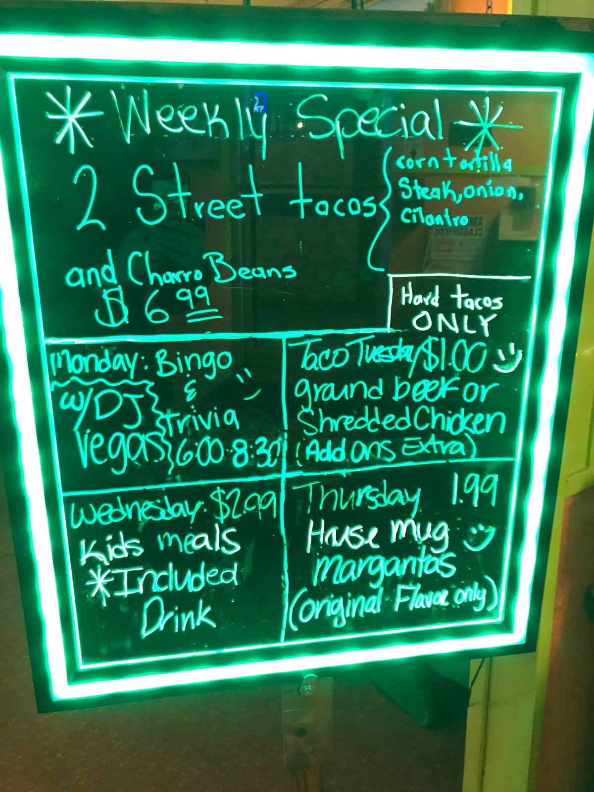 Menu at El Coyote Mexican Restaurant, Gurley, Hwy 72 E