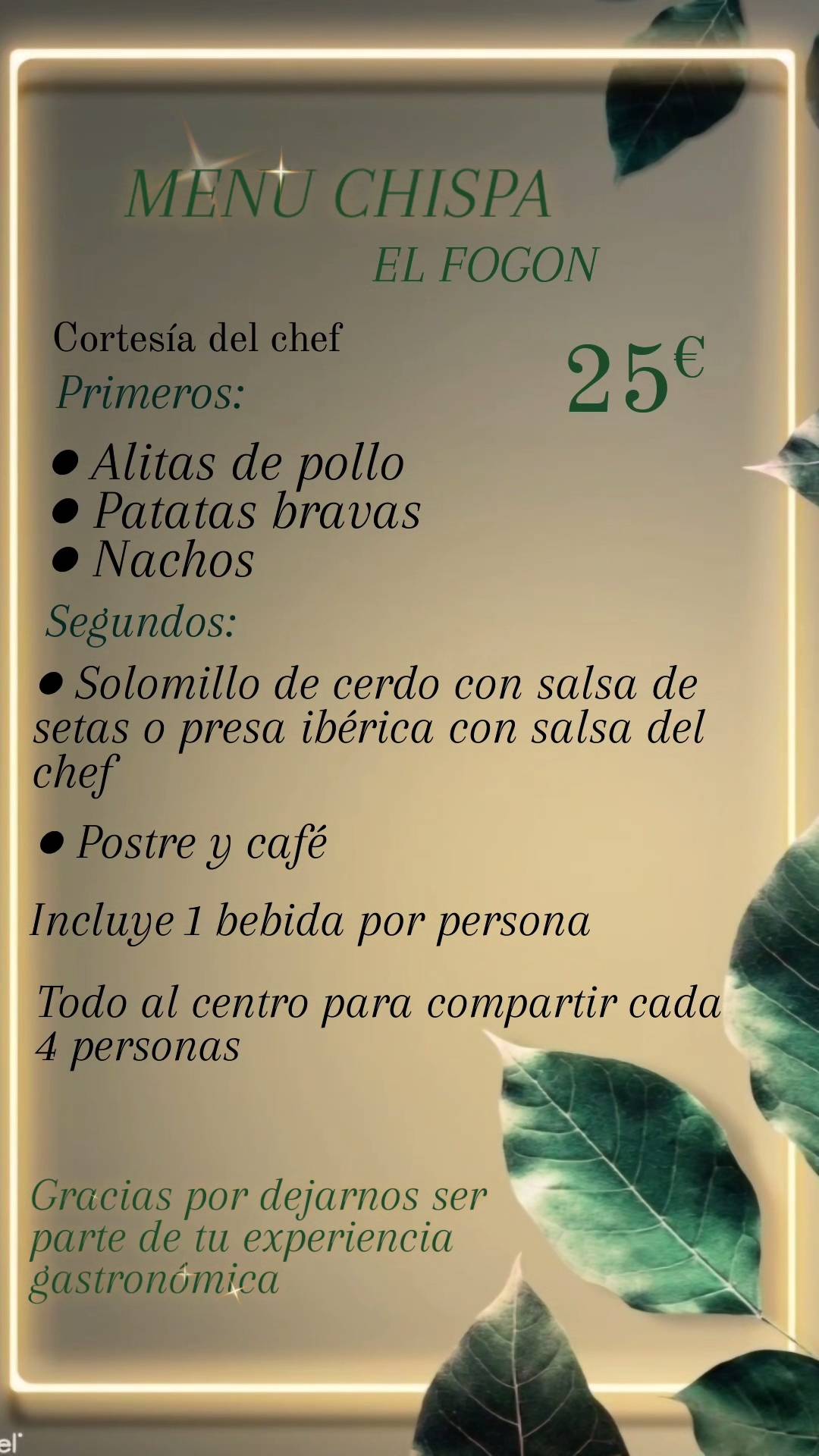 Carta de El Fogón Restaurante & Arrocería, Puerto de Sagunto