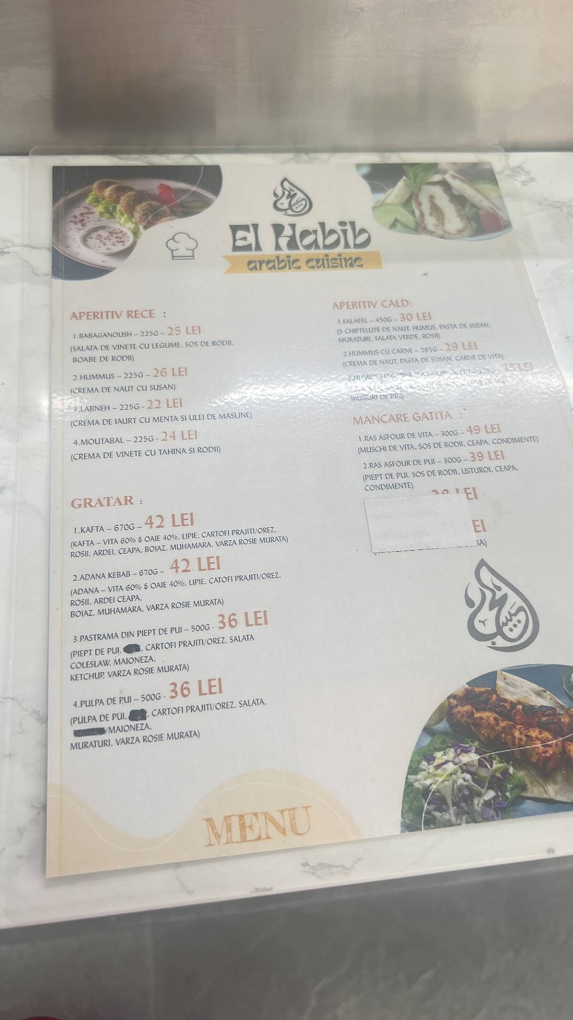 Speisekarte von El Habib, Bukarest