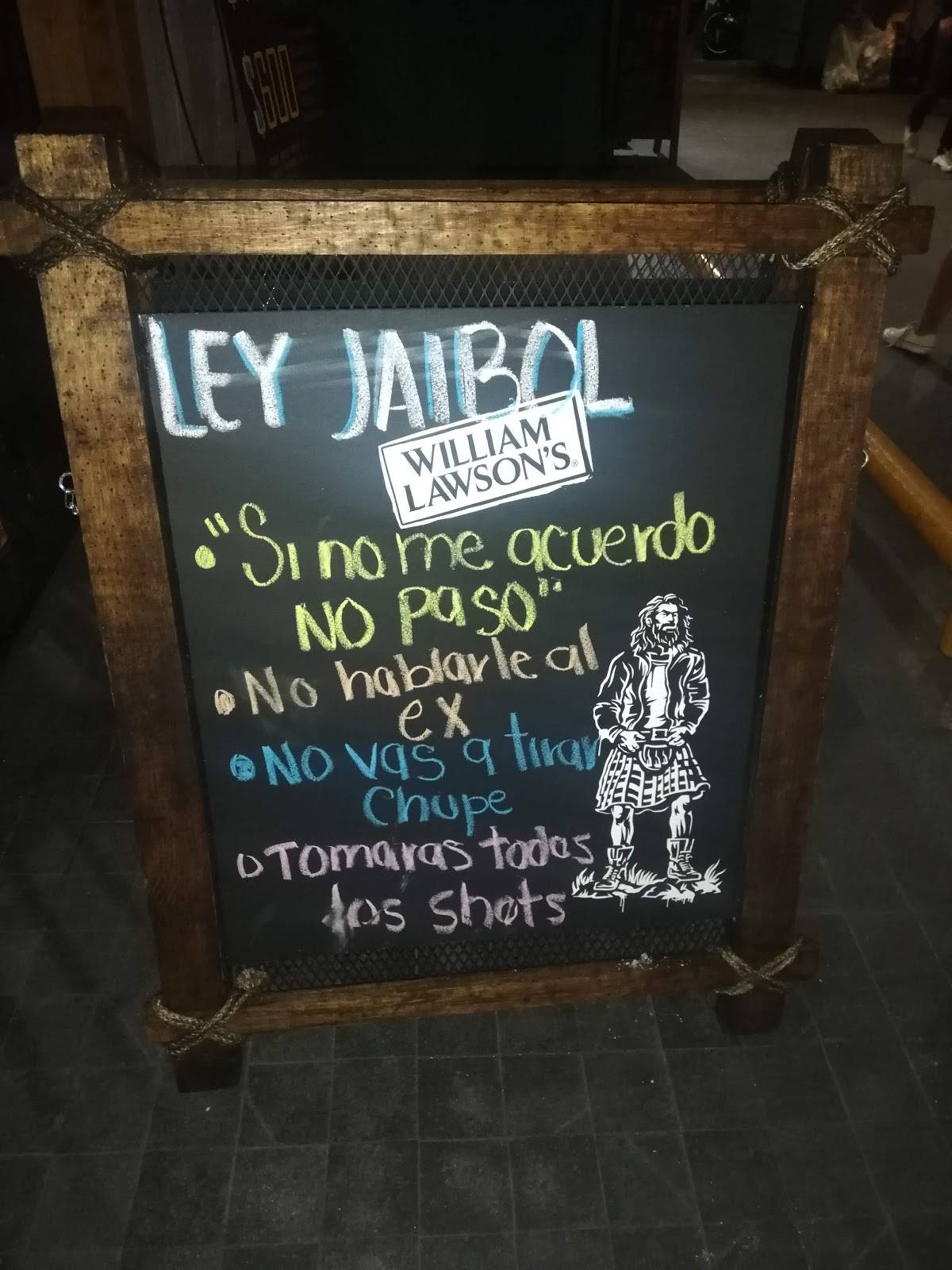 Carta del pub y bar El Jaibol, Ciudad del México, Calle San Juan del ...
