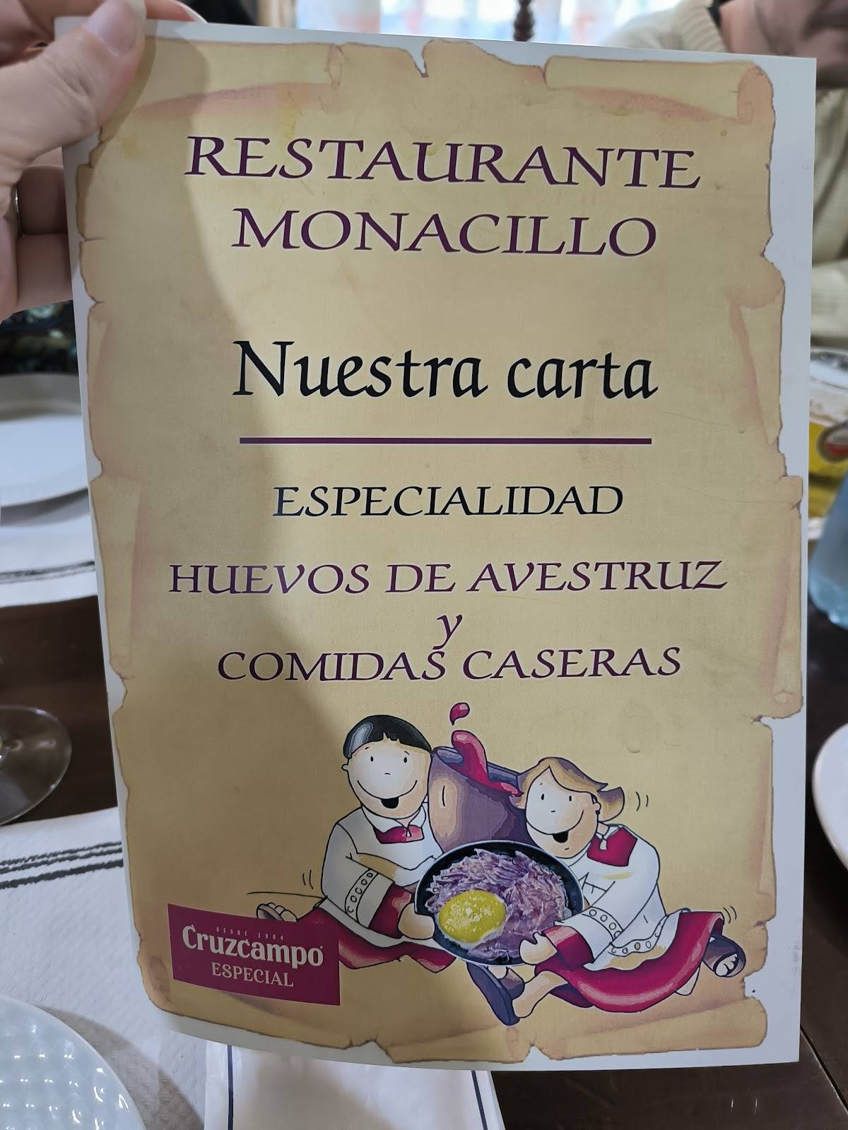 Menu at El Monacillo pub & bar, Córdoba
