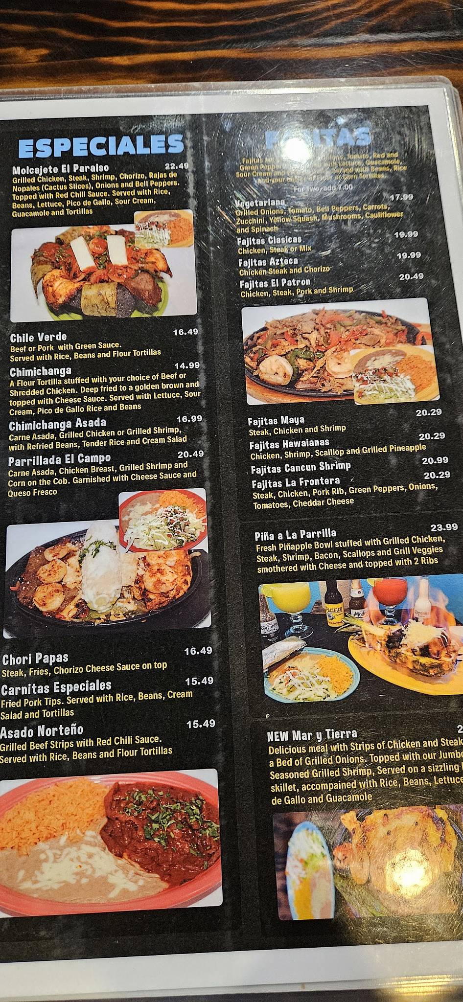 Menu at El Paraiso Mexican Kitchen restaurant, Strafford
