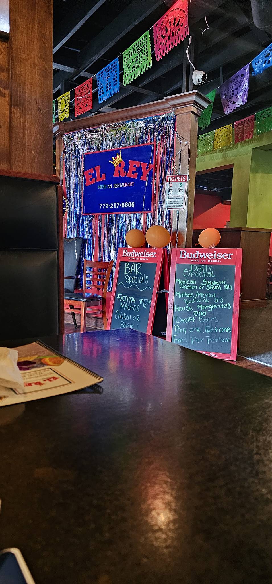 Menu at El Rey Mexican Restaurant, Vero Beach