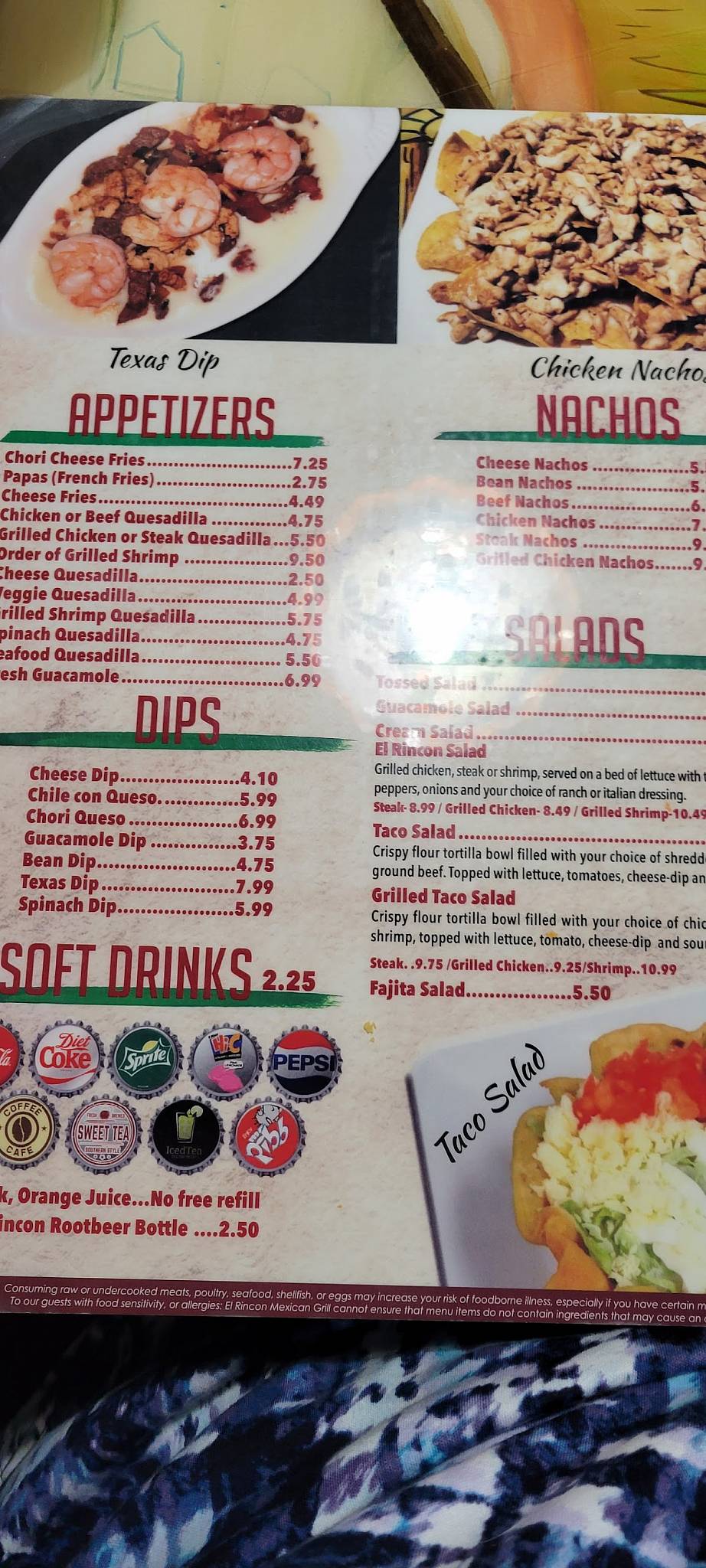 Menu at El Rincon Mexican Restaurant, North Canton, 720 S Main St