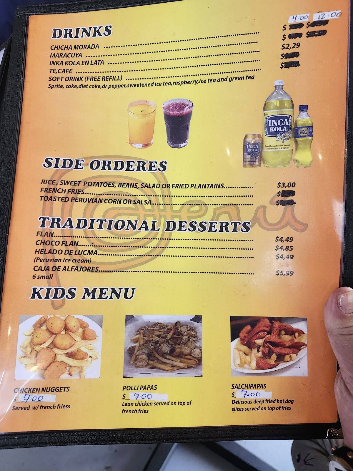 Menu at Aji Rocoto Peruvian Restaurant, Bountiful