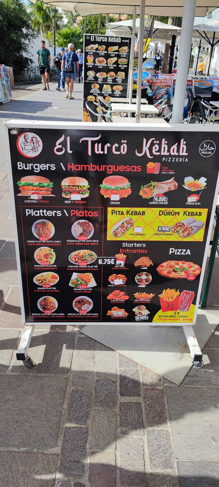 Carta del restaurante El TURCO KEBAB, Los Cristianos
