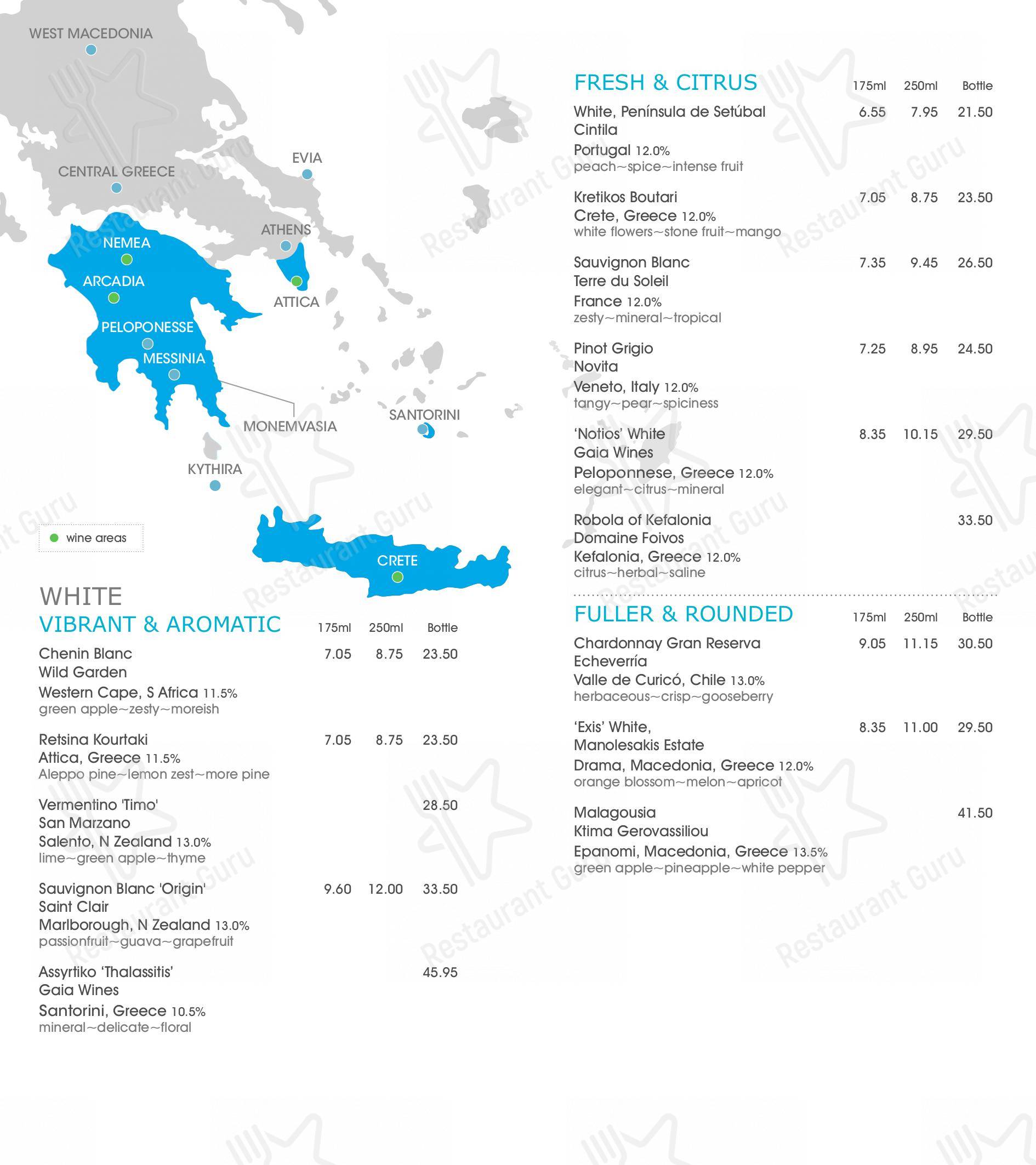 Menu at Eleon restaurant, Sutton Coldfield