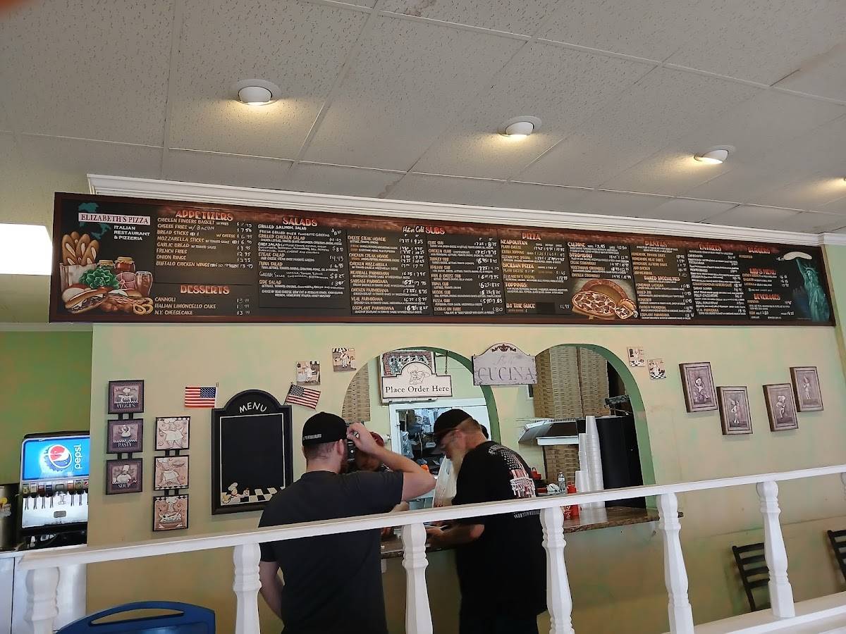 Menu at Elizabeth's Pizza pizzeria, Patrick Springs