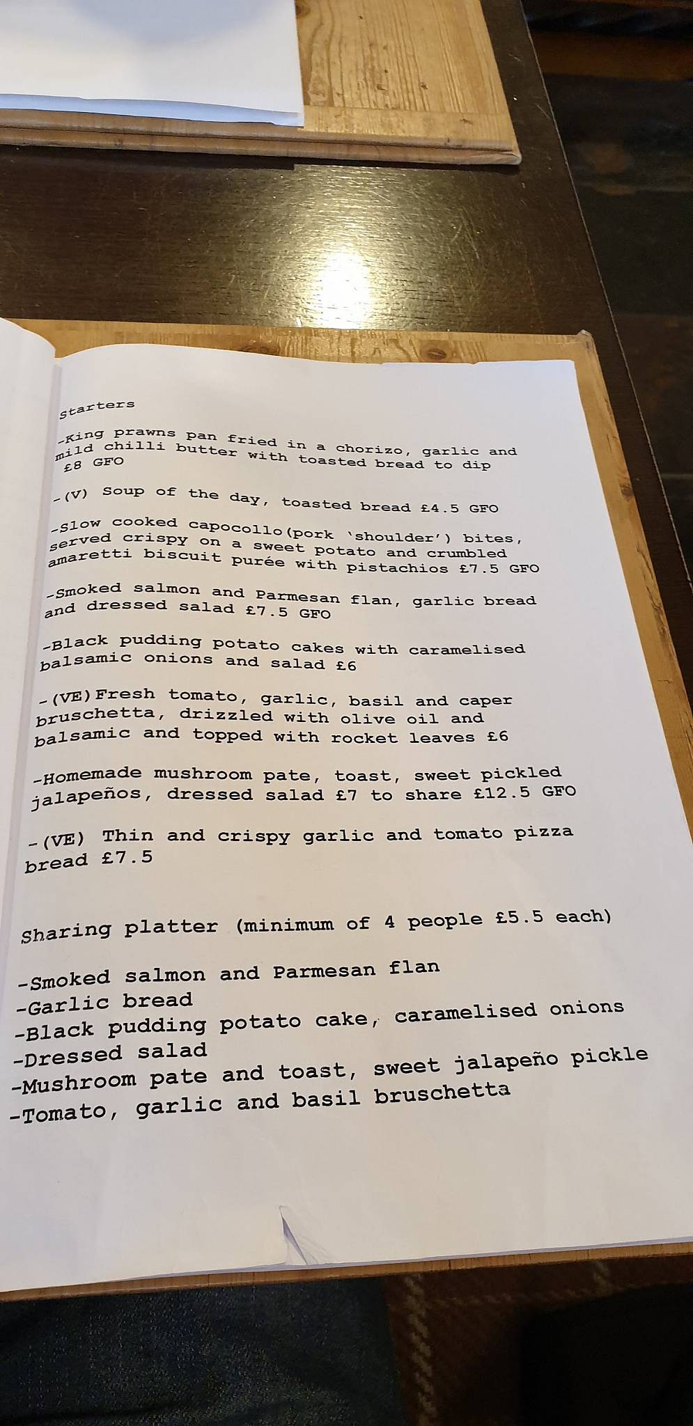 Menu at The Golden Fleece pub & bar, Elland, Lindley Rd