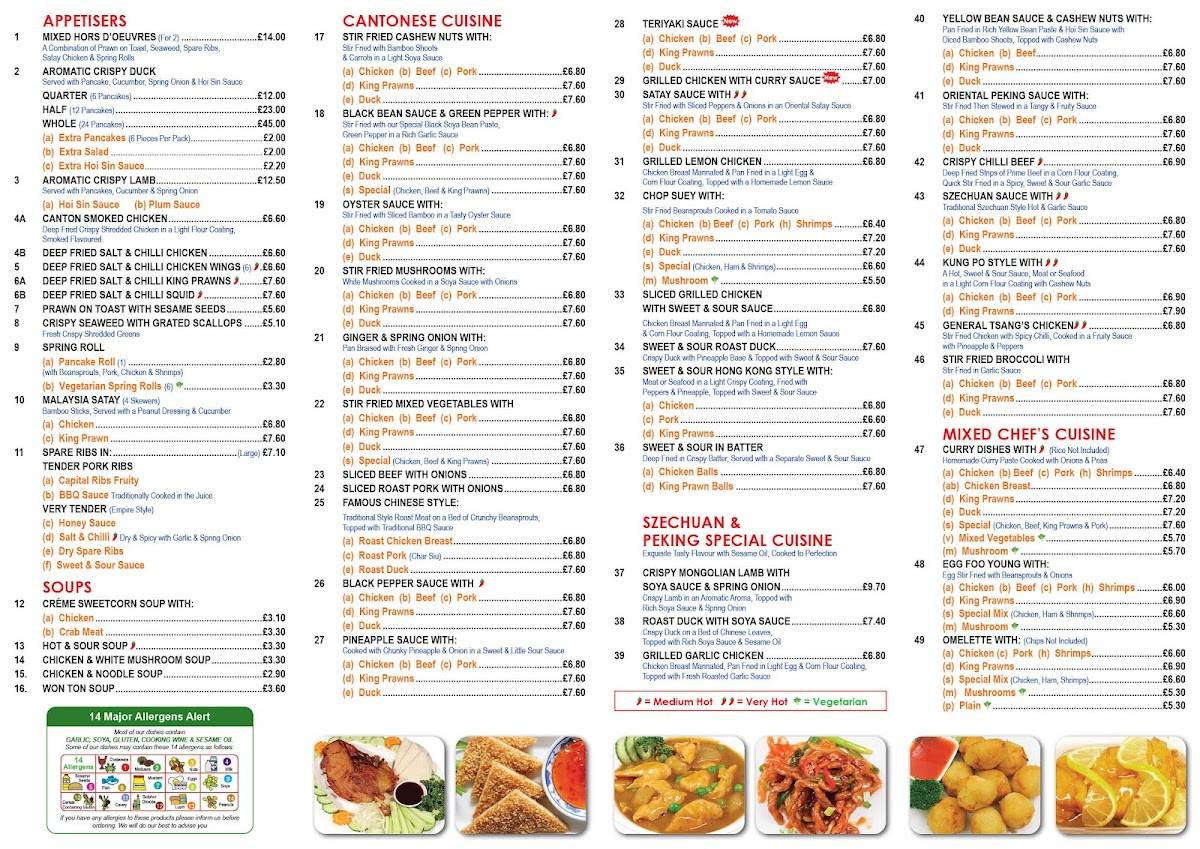 Menu at Empire House fast food, Witham