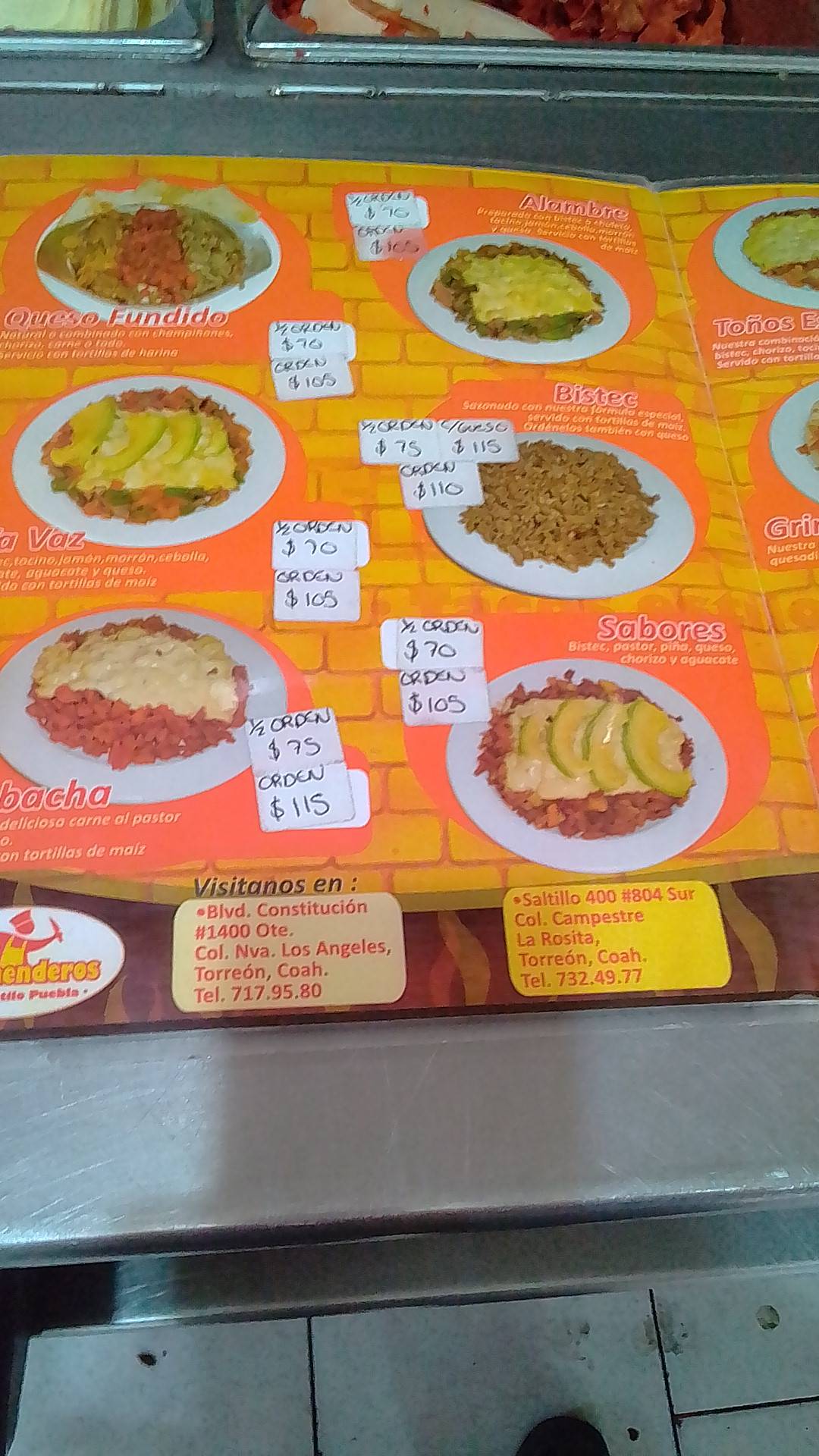 Carta del restaurante Encomenderos Triana, Torreón, Blvd. Gral. Pedro ...
