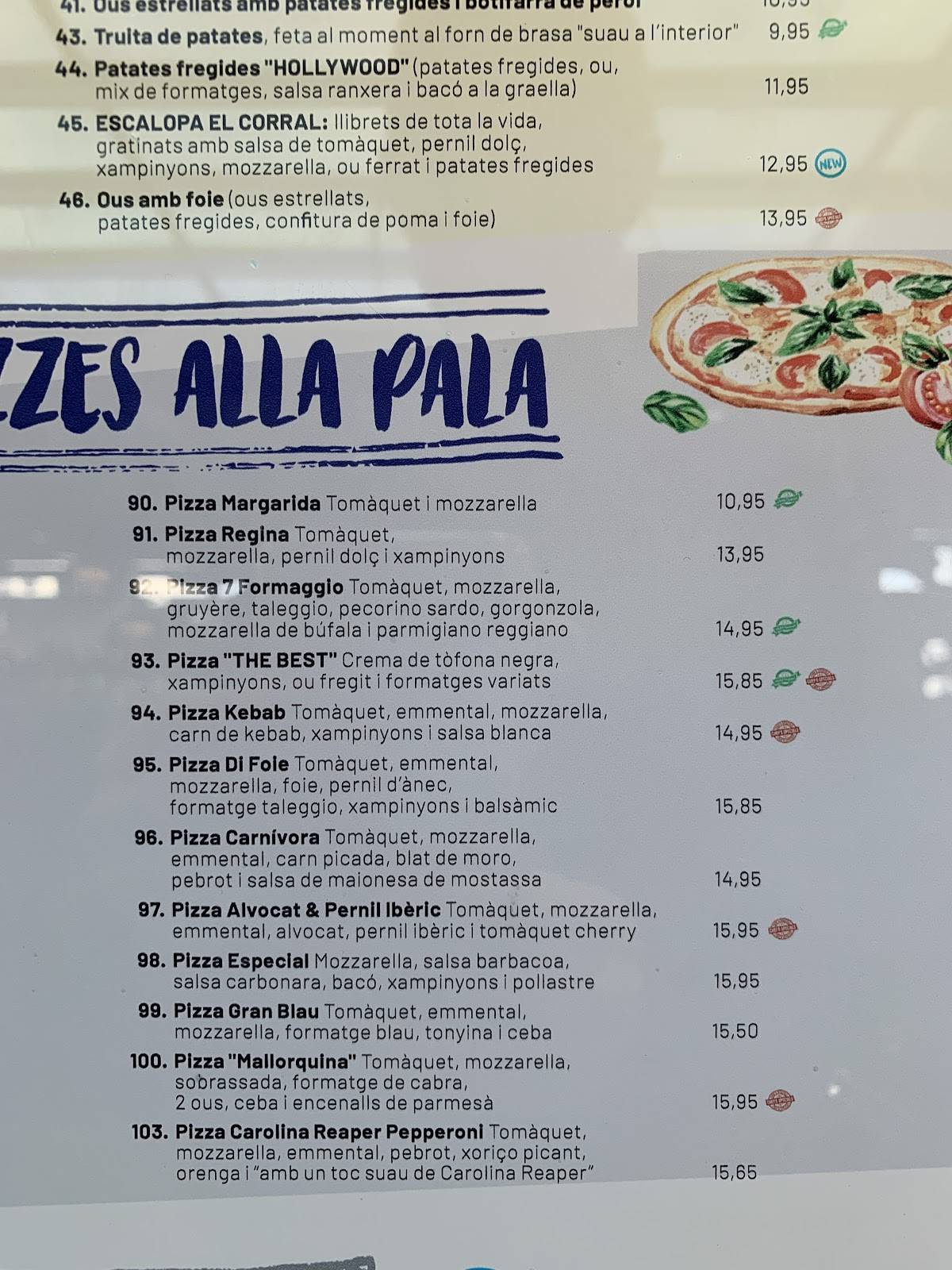 Carta del restaurante Enjoy it, Barcelona