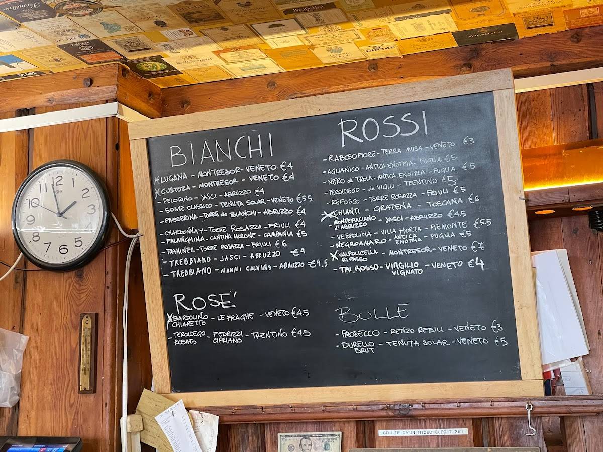 Menu at Enoteca Al Volto pub & bar, Venice, C. Cavalli