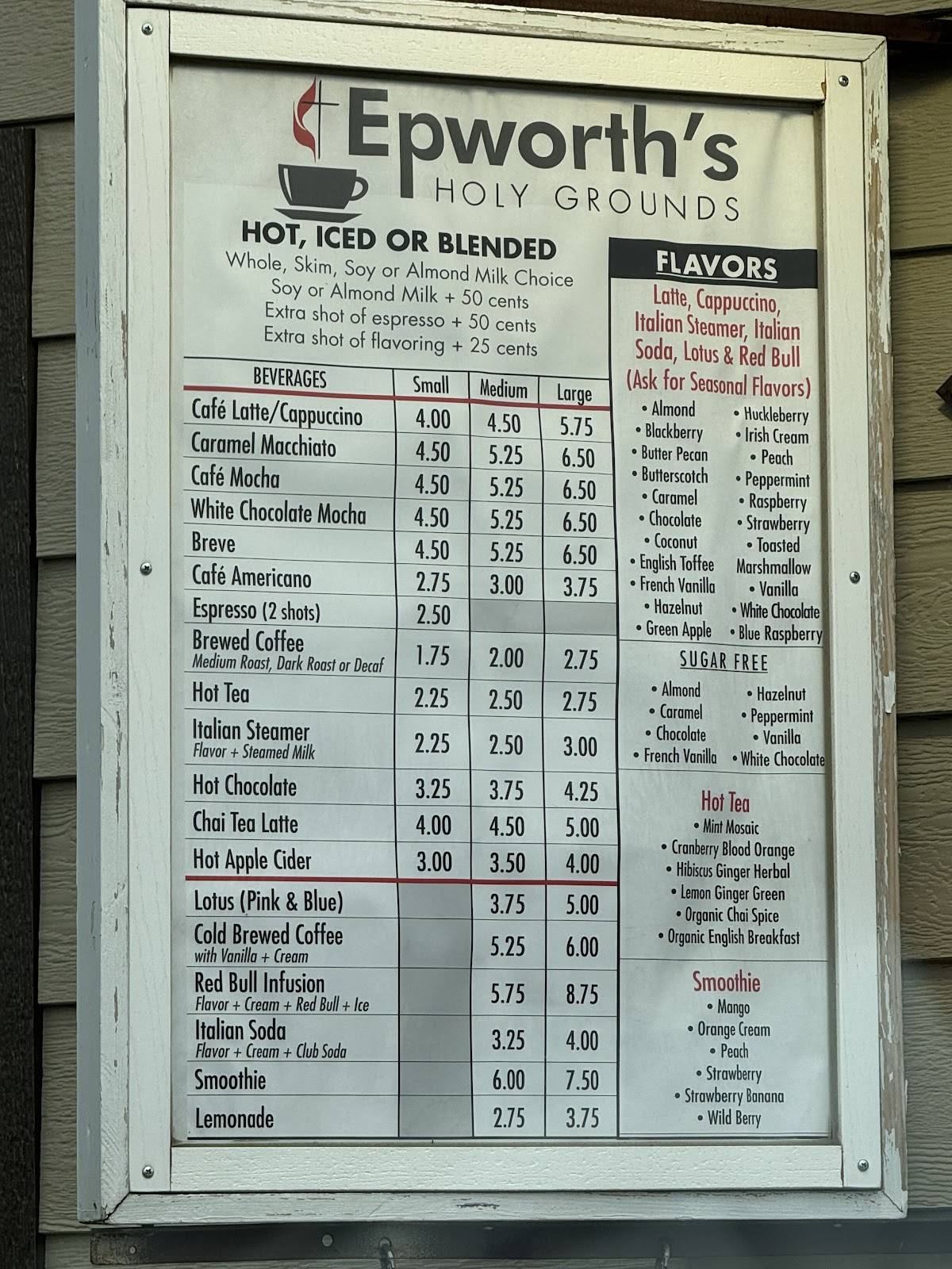 Menu at Epworth's Holy Grounds pub & bar, Valley City