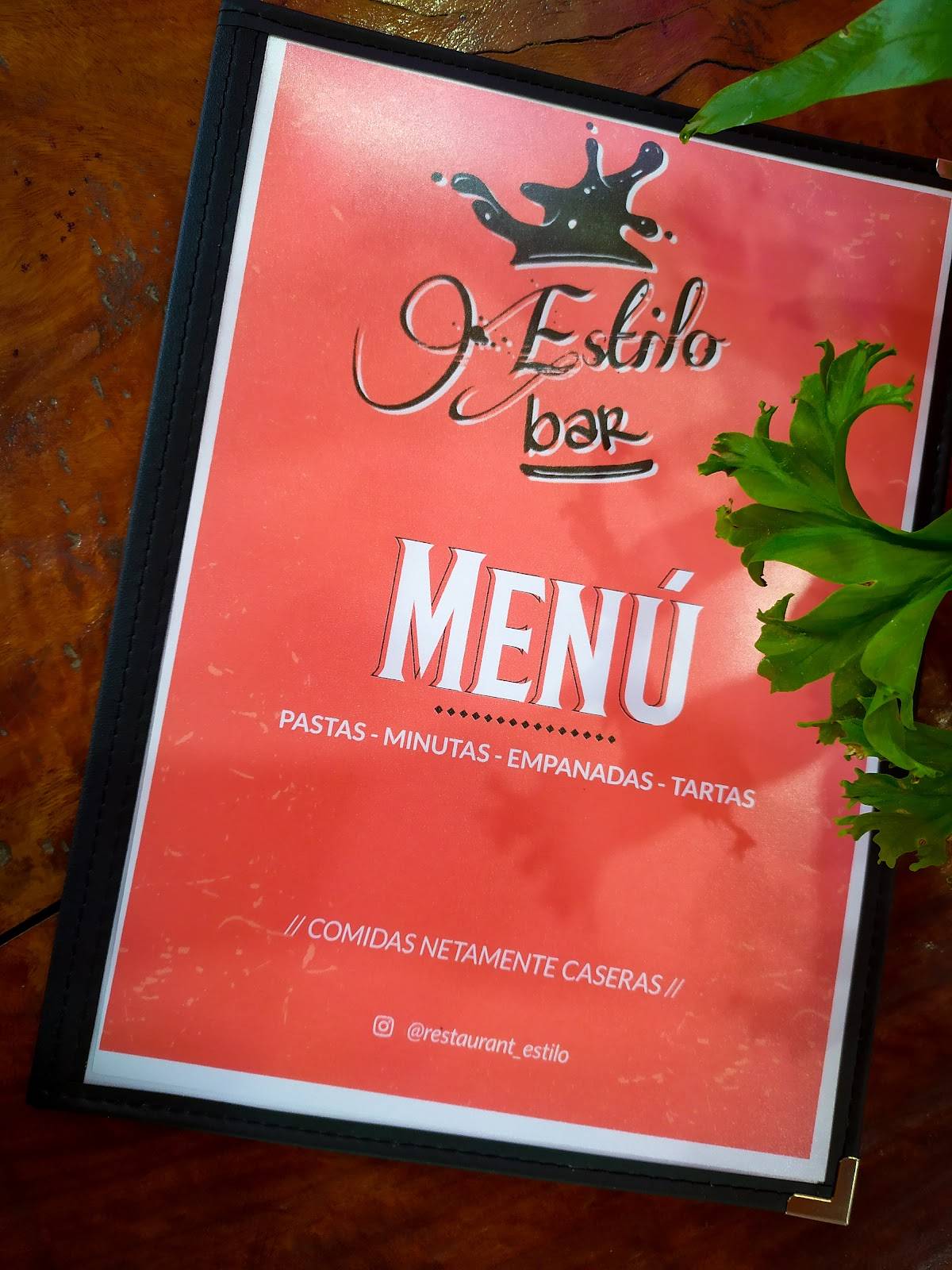 Menu at Estilo Bar, Argentina