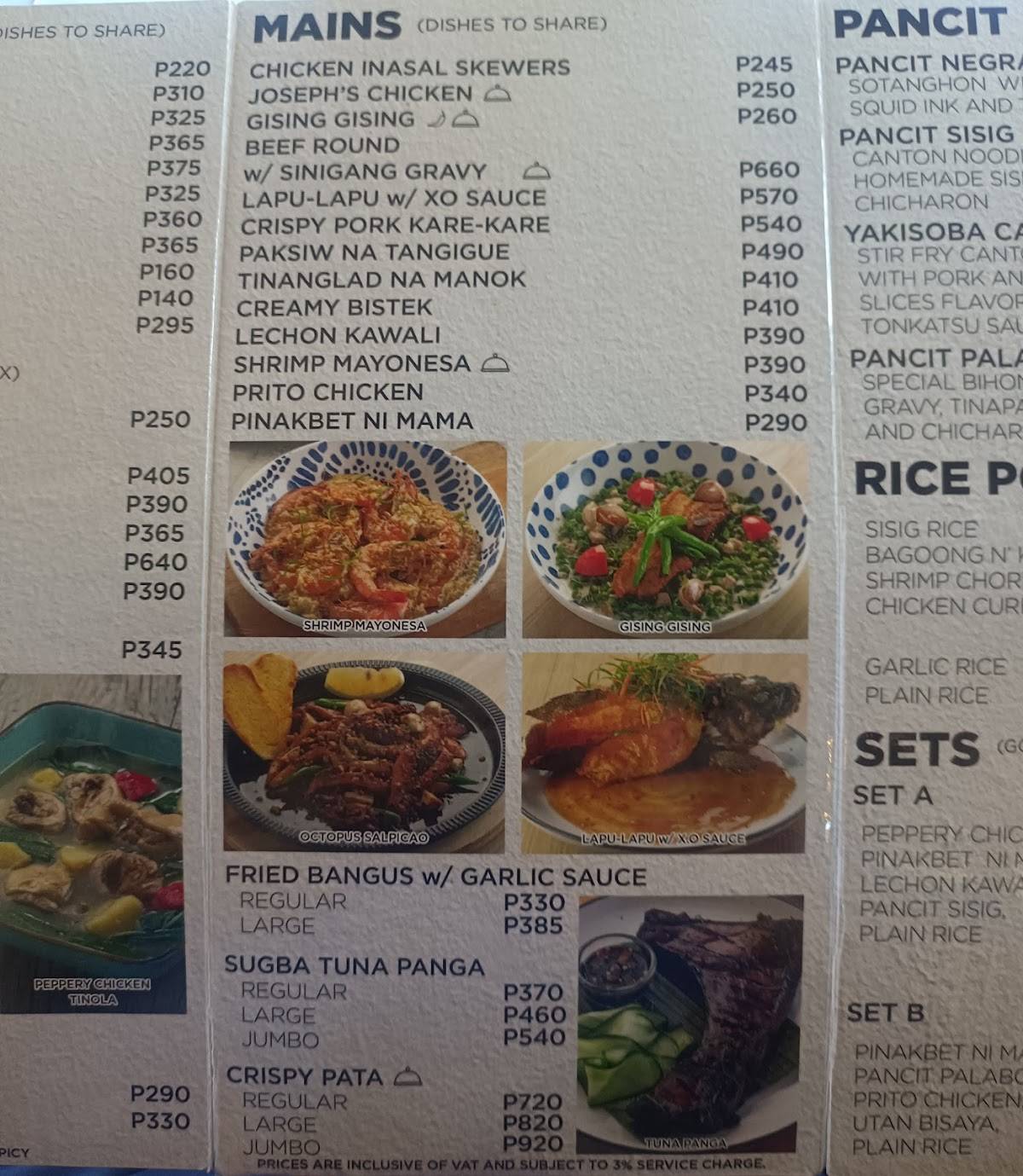 Menu at Ettas Cucina + Bar Paseo Arcenas, Cebu City