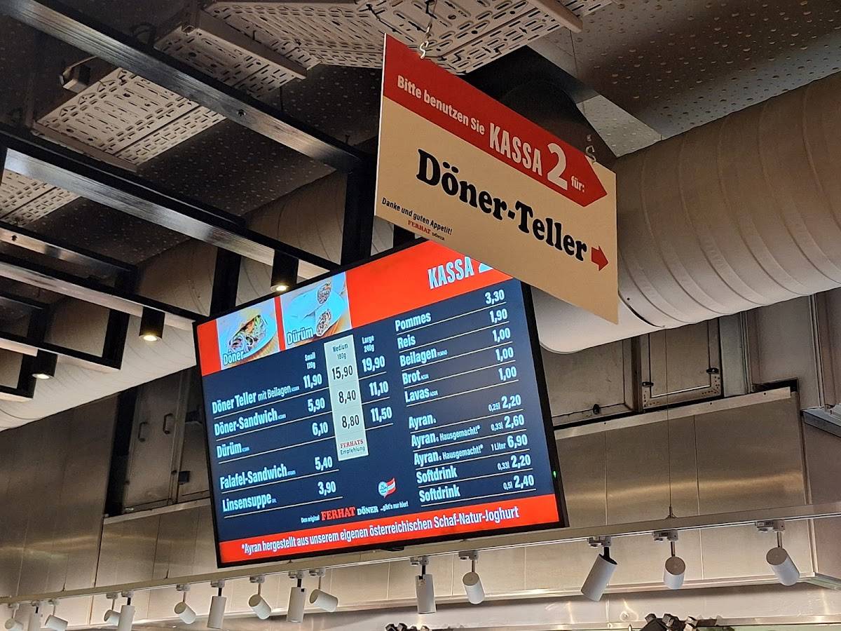 Speisekarte von FERHAT DÖNER restaurant, Wien, Favoritenstraße 94