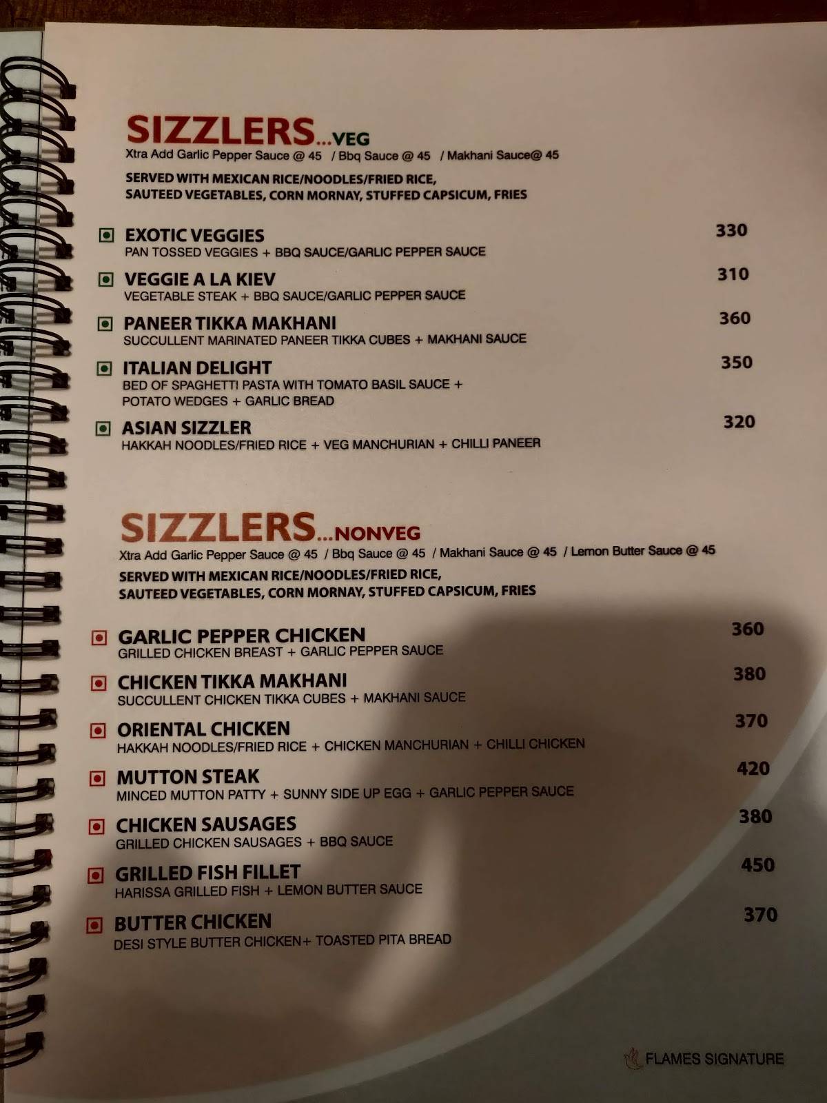 Menu at FLAMES by Chef Rathiin, Kolhapur
