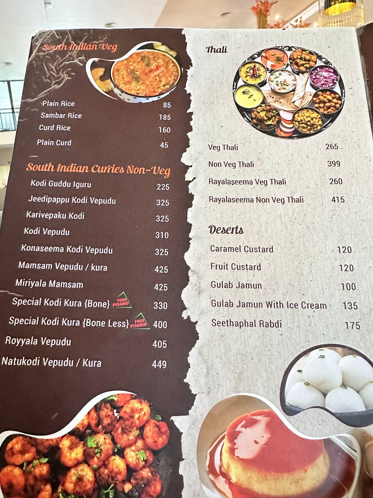 Menu at FOOD PYRAMID NH 16, Rajahmundry