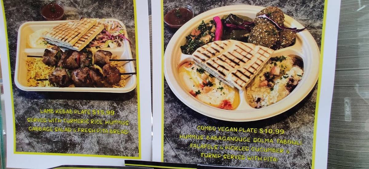 Menu at Falafel Boy restaurant, Oakland