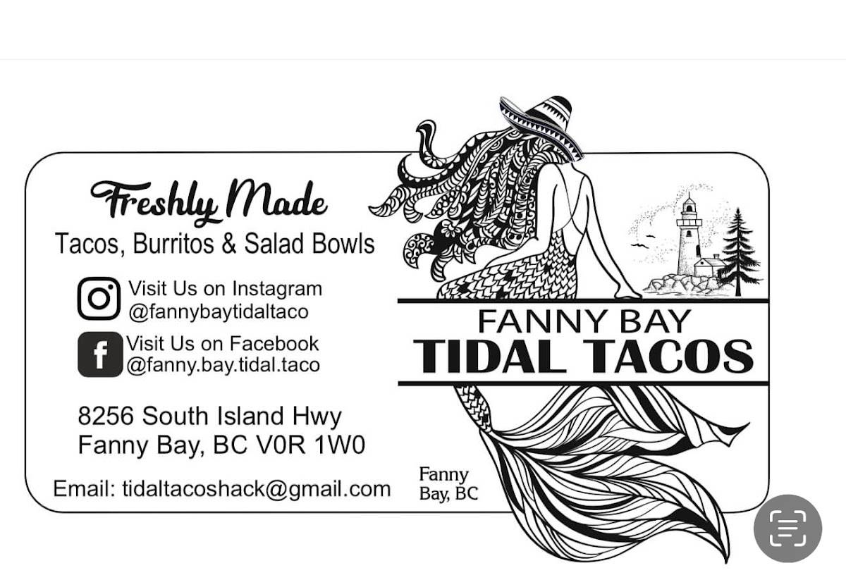 Menu at Fanny Bay Tidal Tacos restaurant, Fanny Bay