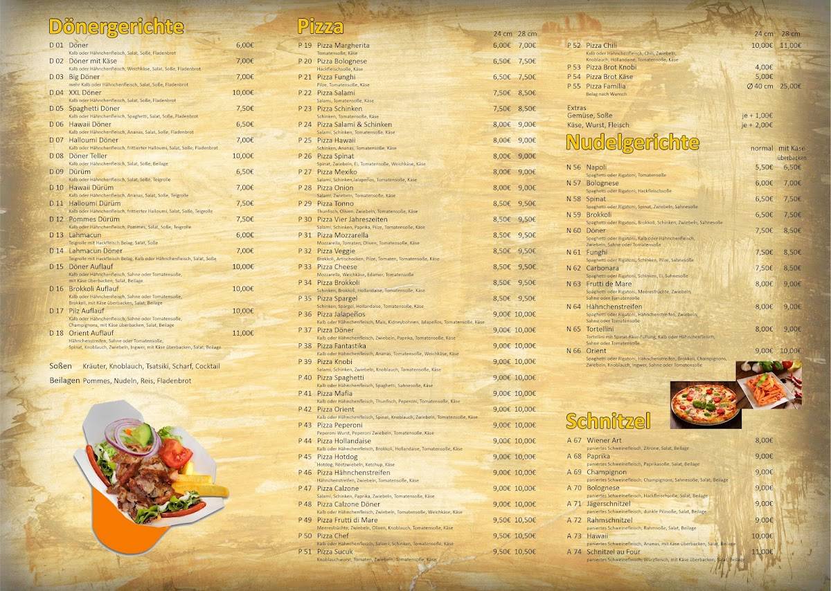 Speisekarte von Farid's Dönerbox restaurant, Auleben