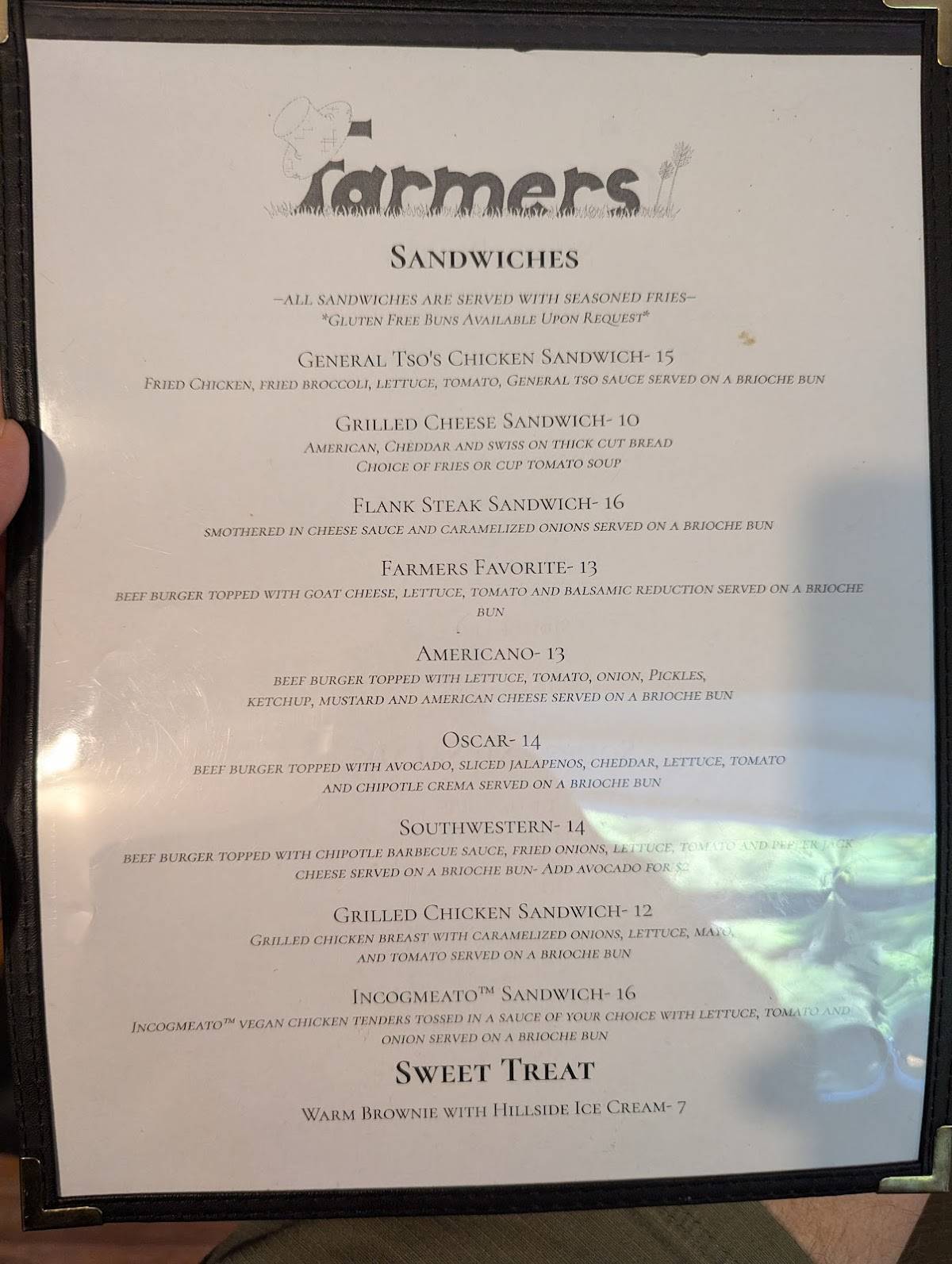 Menu at Farmers Inn and Tavern pub & bar, Shavertown