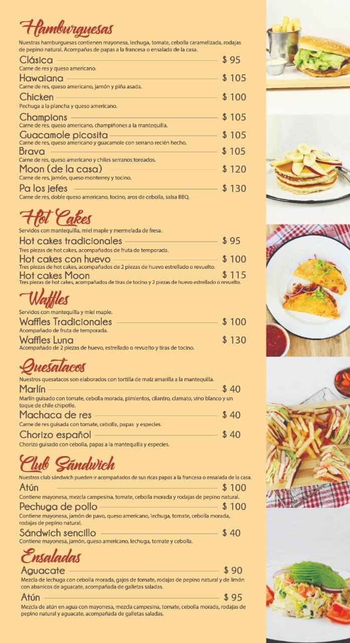 Menu at Fast Food Luna, Tijuana, Blvd. Gustavo Díaz Ordaz 14503