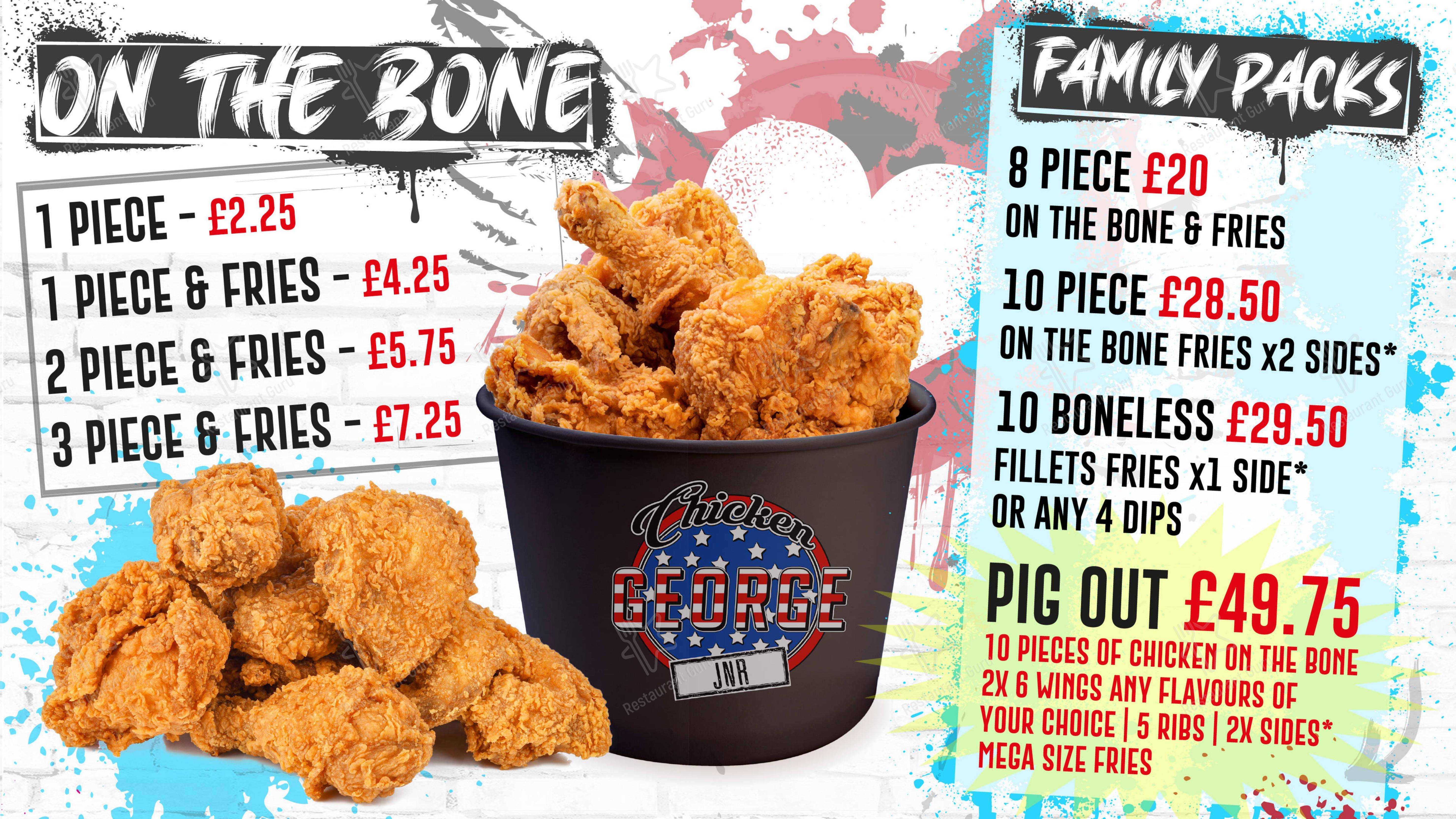 Menu at Chicken George Jnr fast food, Hitchin