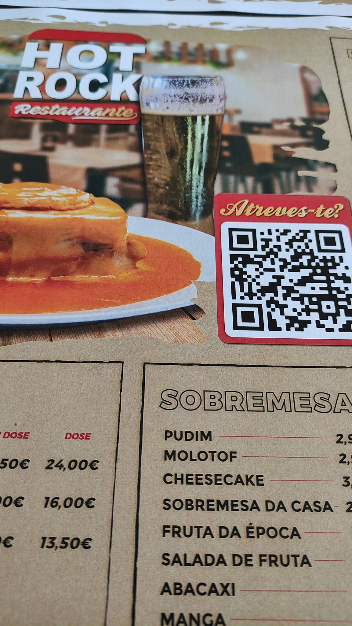 Menu em Hot Rock Cervejaria restaurante de fast food, Maia