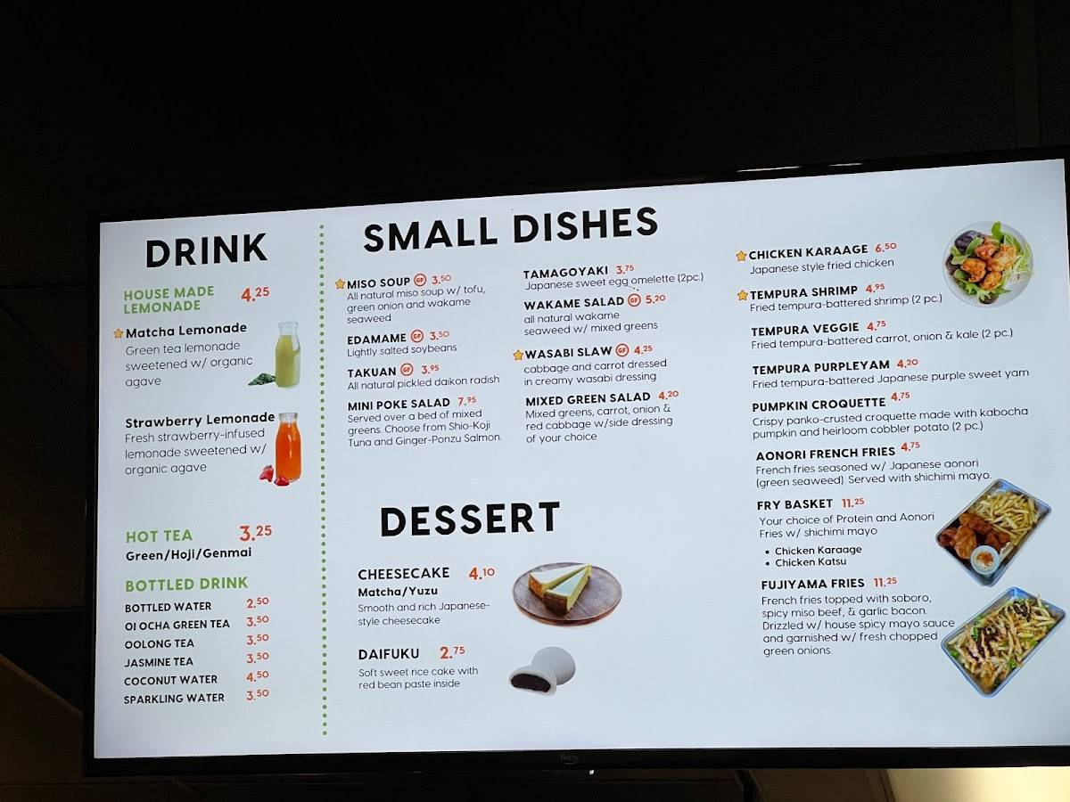 Menu at San Mateo Onigilly fast food, San Mateo, 670 E 3rd Ave