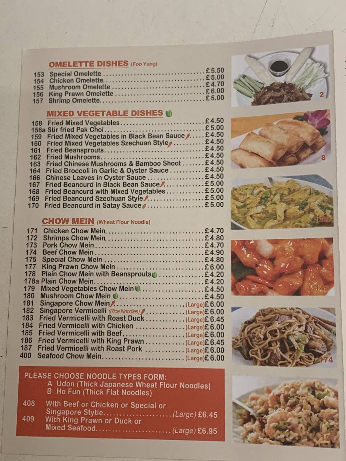 Menu at Sun Wah fast food, Northolt, 272 Church Rd